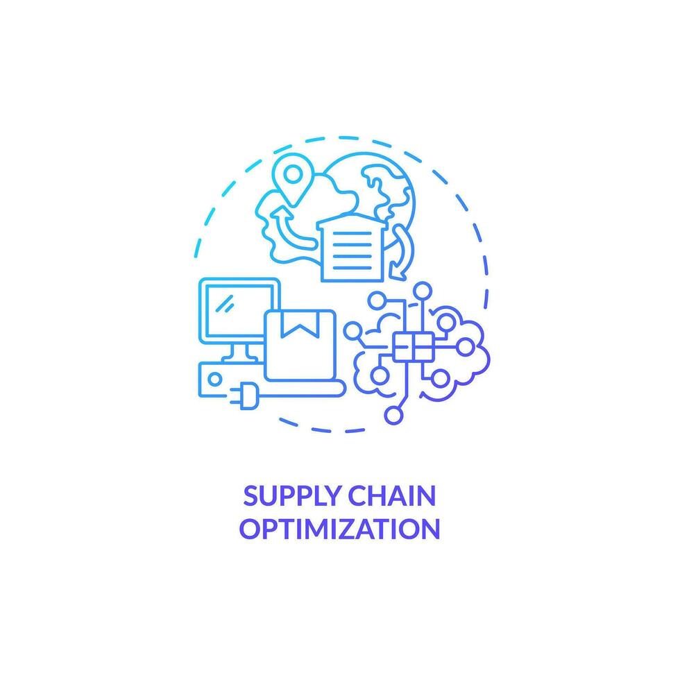 2d Gradient Supply Chain Optimization Thin Line Icon Concept Isolated