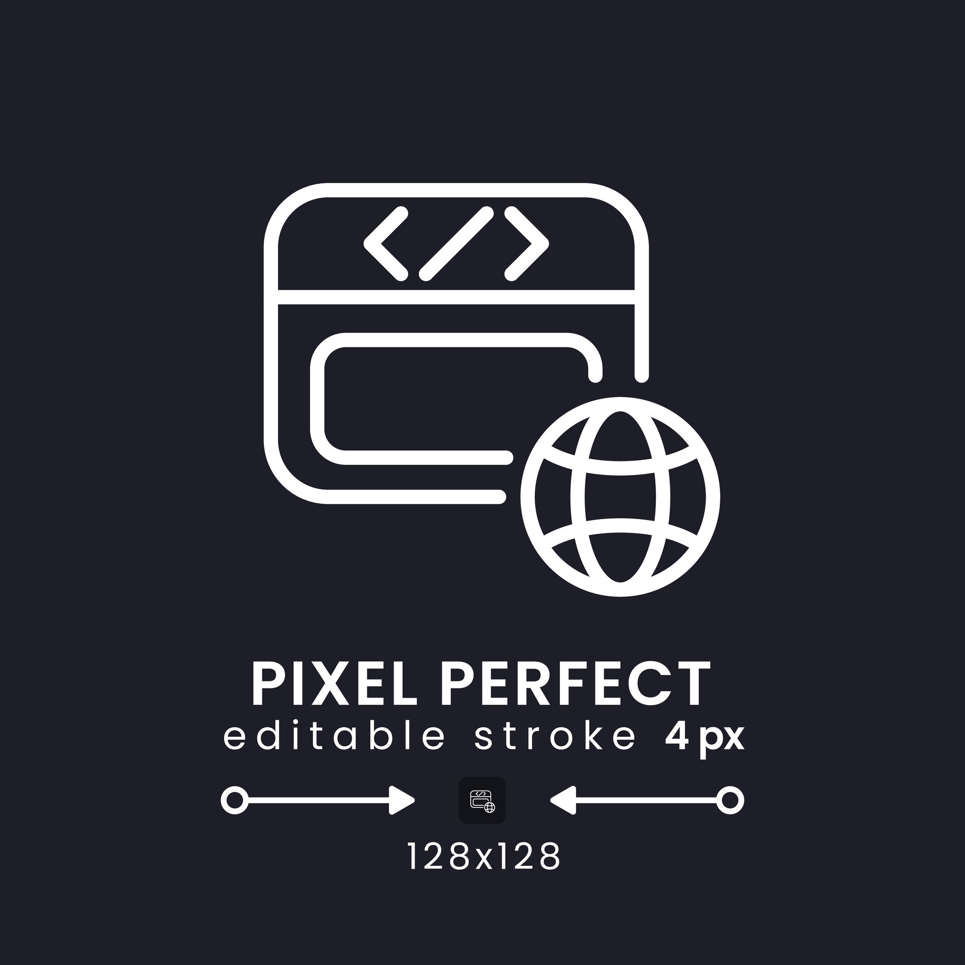 Website Host White Linear Desktop Icon On Black Domain Registration Protected Server Network