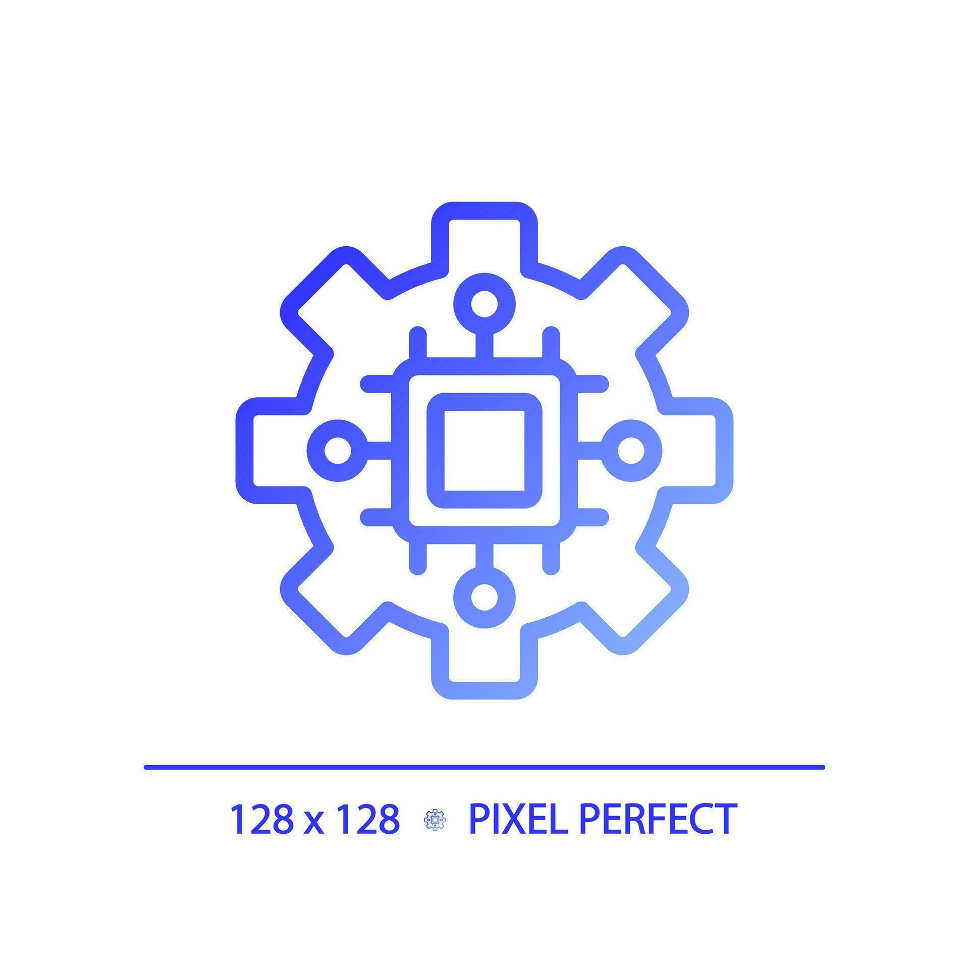 STEM in technology pixel perfect gradient linear vector icon. Computing systems development ...