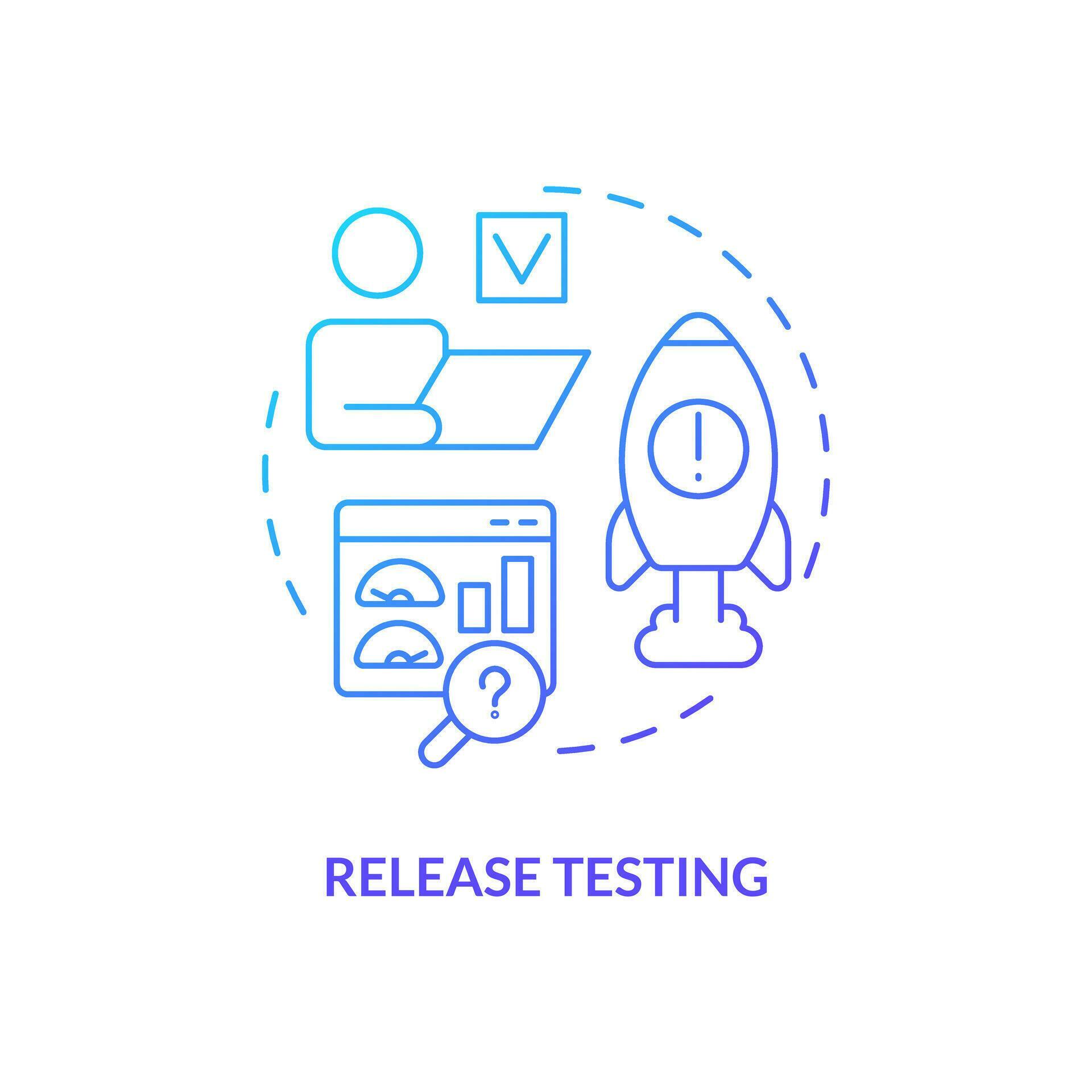Release Testing Blue Gradient Concept Icon Software Development