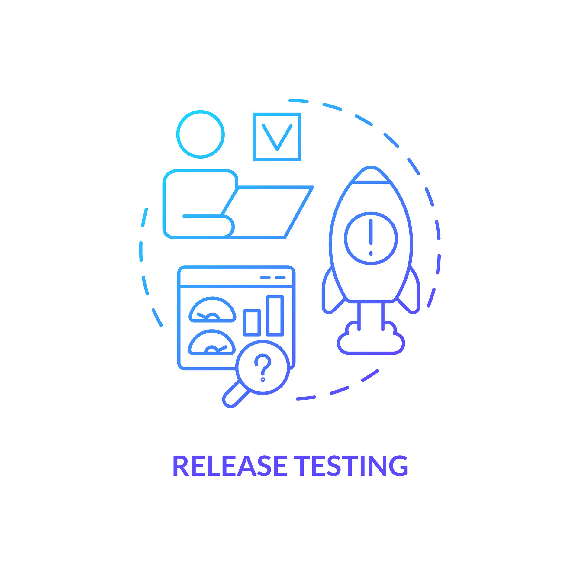 Release Testing Blue Gradient Concept Icon Software Development