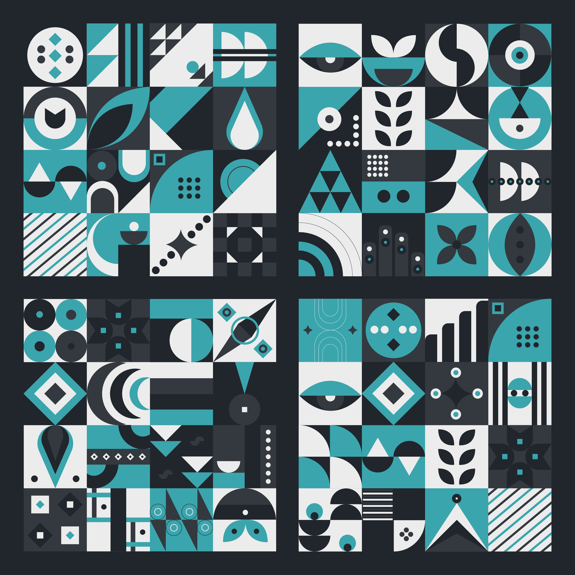 Set abstract geometric pattern design in modern style. Vector ...