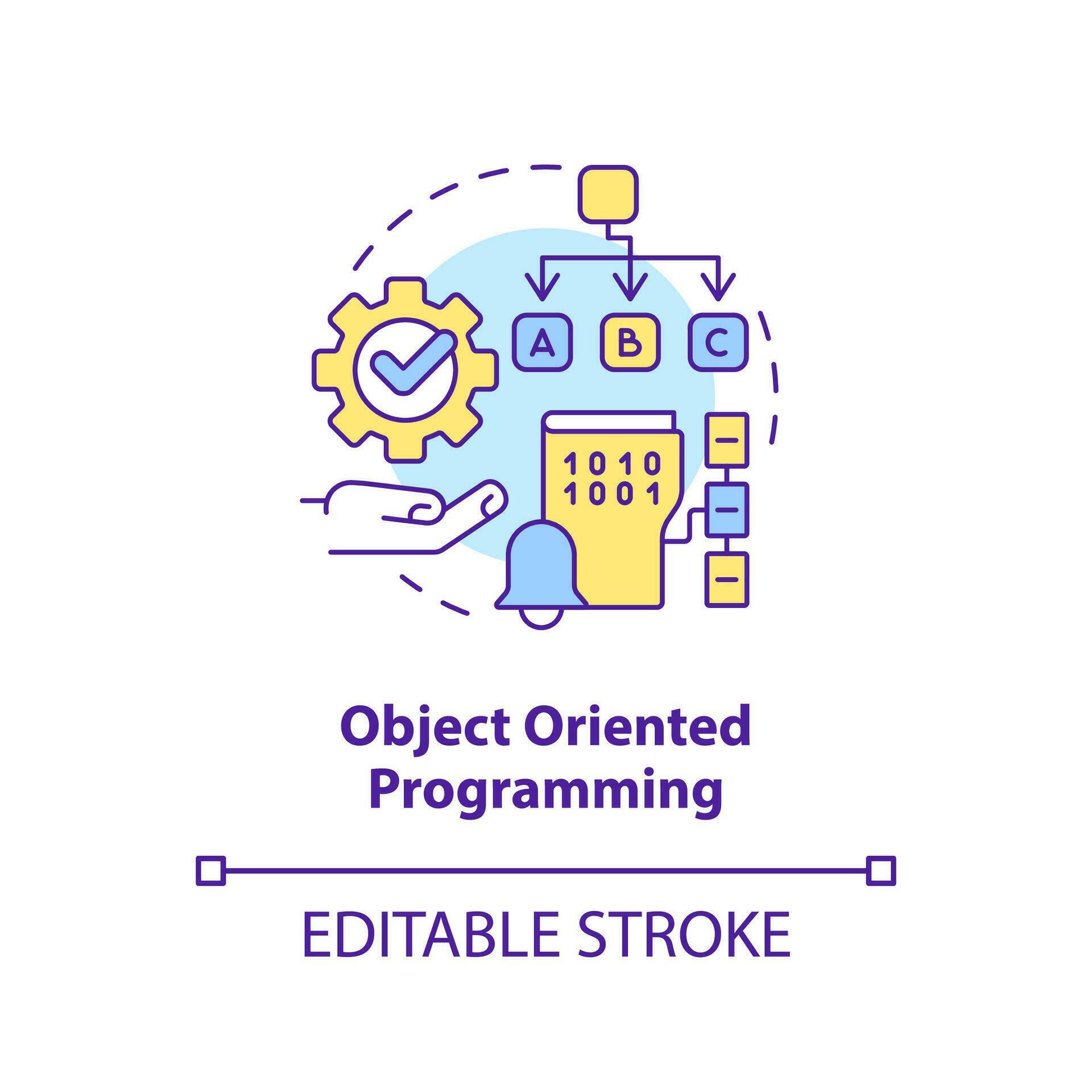 Object oriented programming concept icon. Coding paradigm type abstract ... Object oriented programming concept icon. Coding paradigm type abstract ...