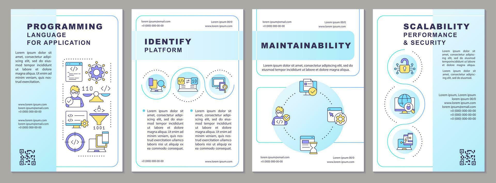 Choosing right programming language blue gradient brochure template ... Choosing right programming language blue gradient brochure template ...