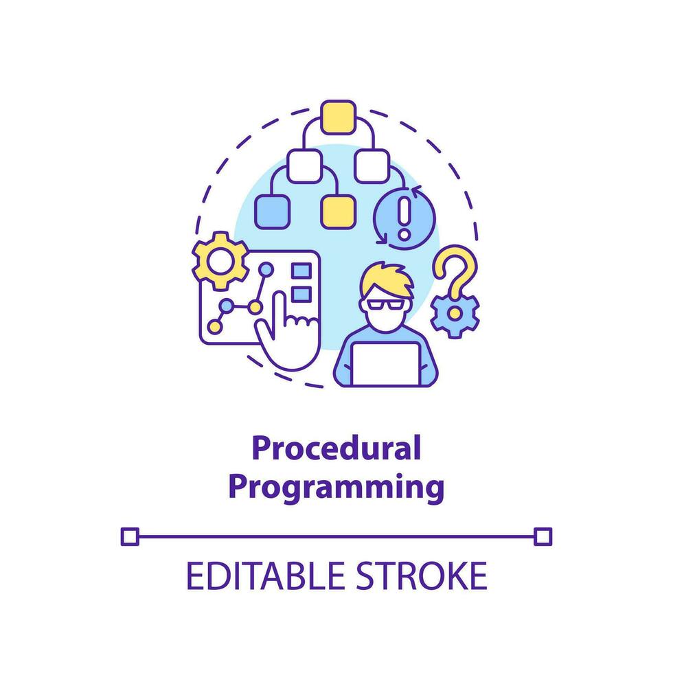 Procedural programming concept icon. Coding paradigm type abstract idea thin line illustration ...