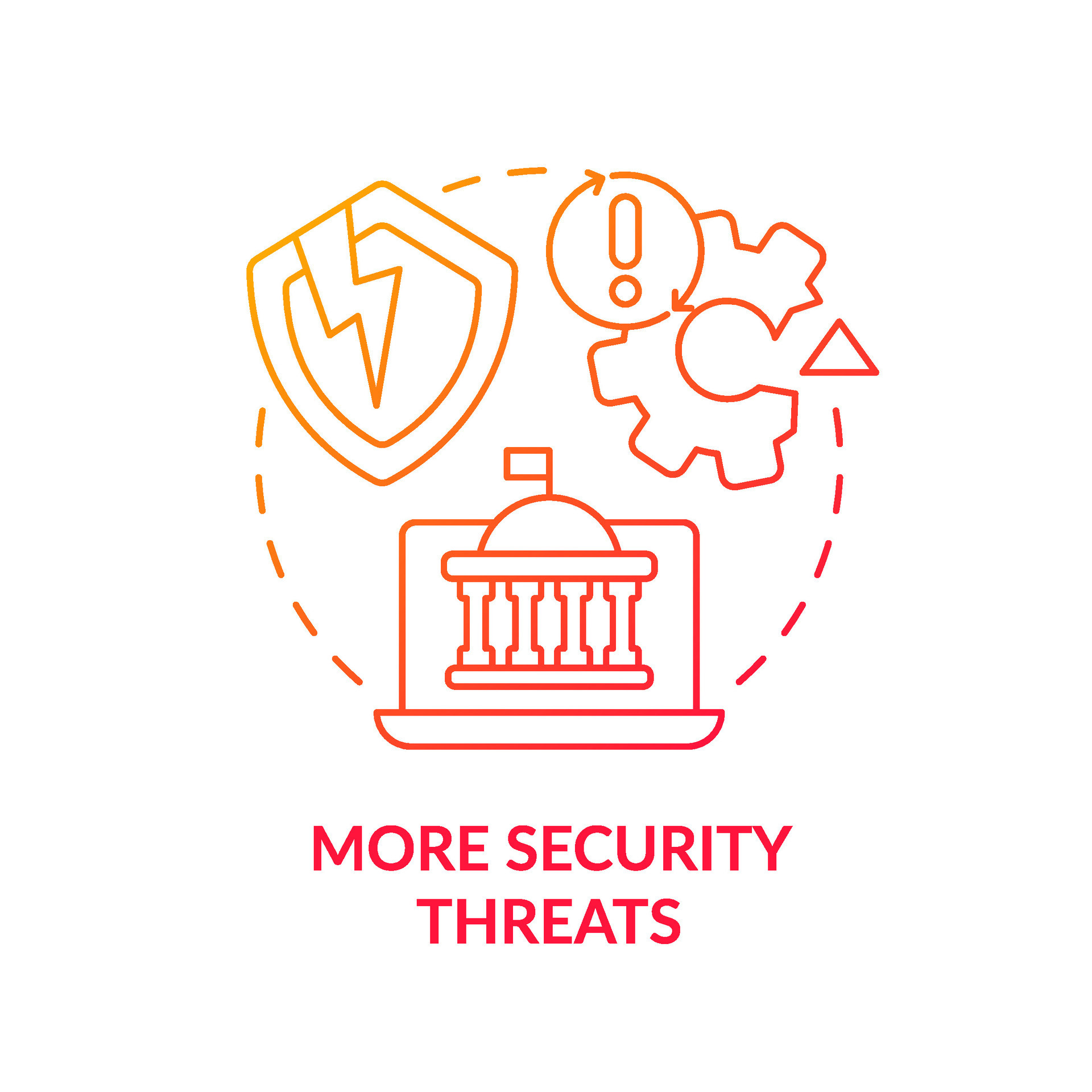 More Security Threats Red Gradient Concept Icon Cybersecurity Modern Public Sector Issue