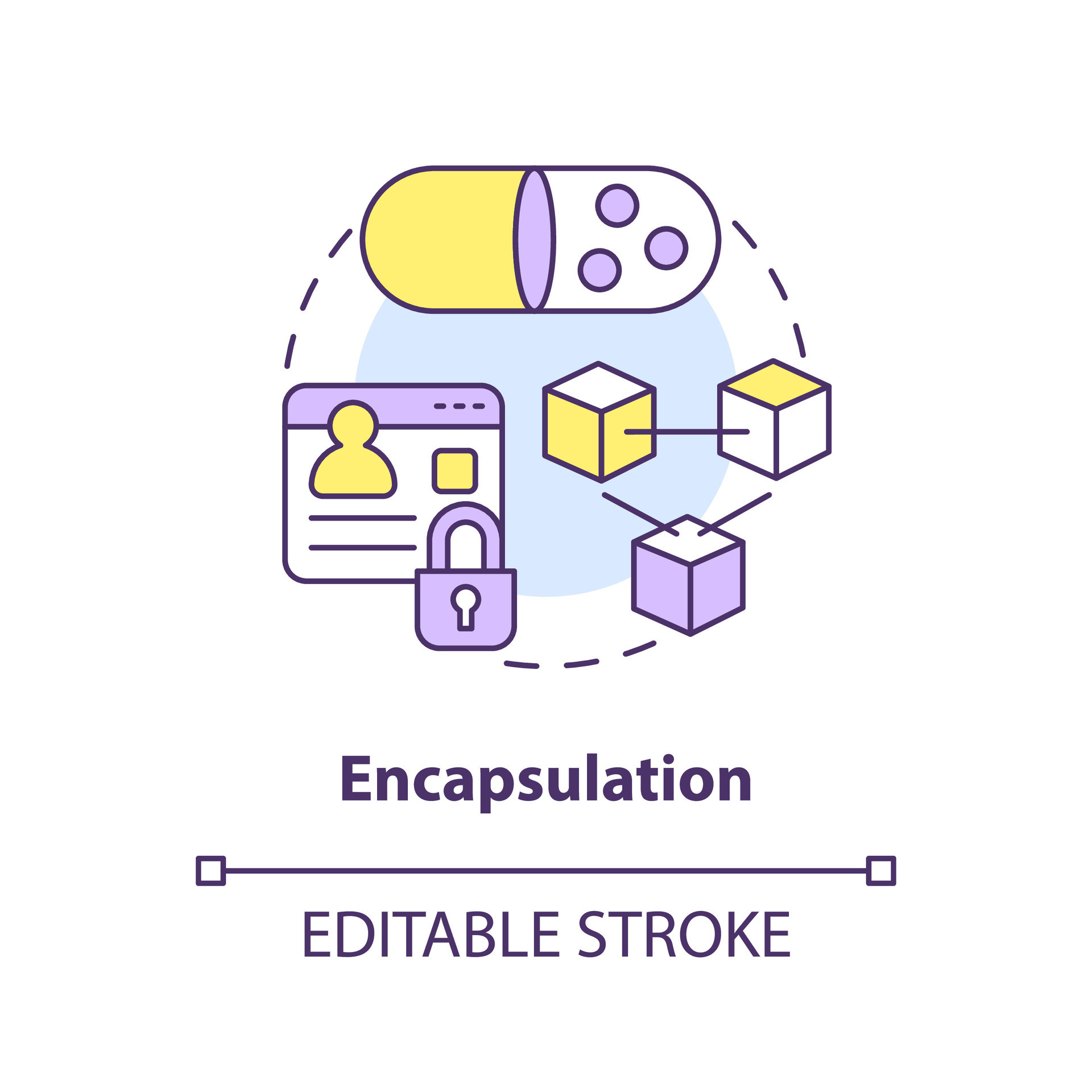 Encapsulation Concept Icon Object Oriented Programming Principle