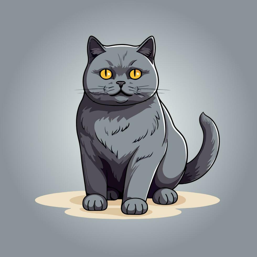 British Shorthair Cat Vector Art, Icons, and Graphics for Free Download