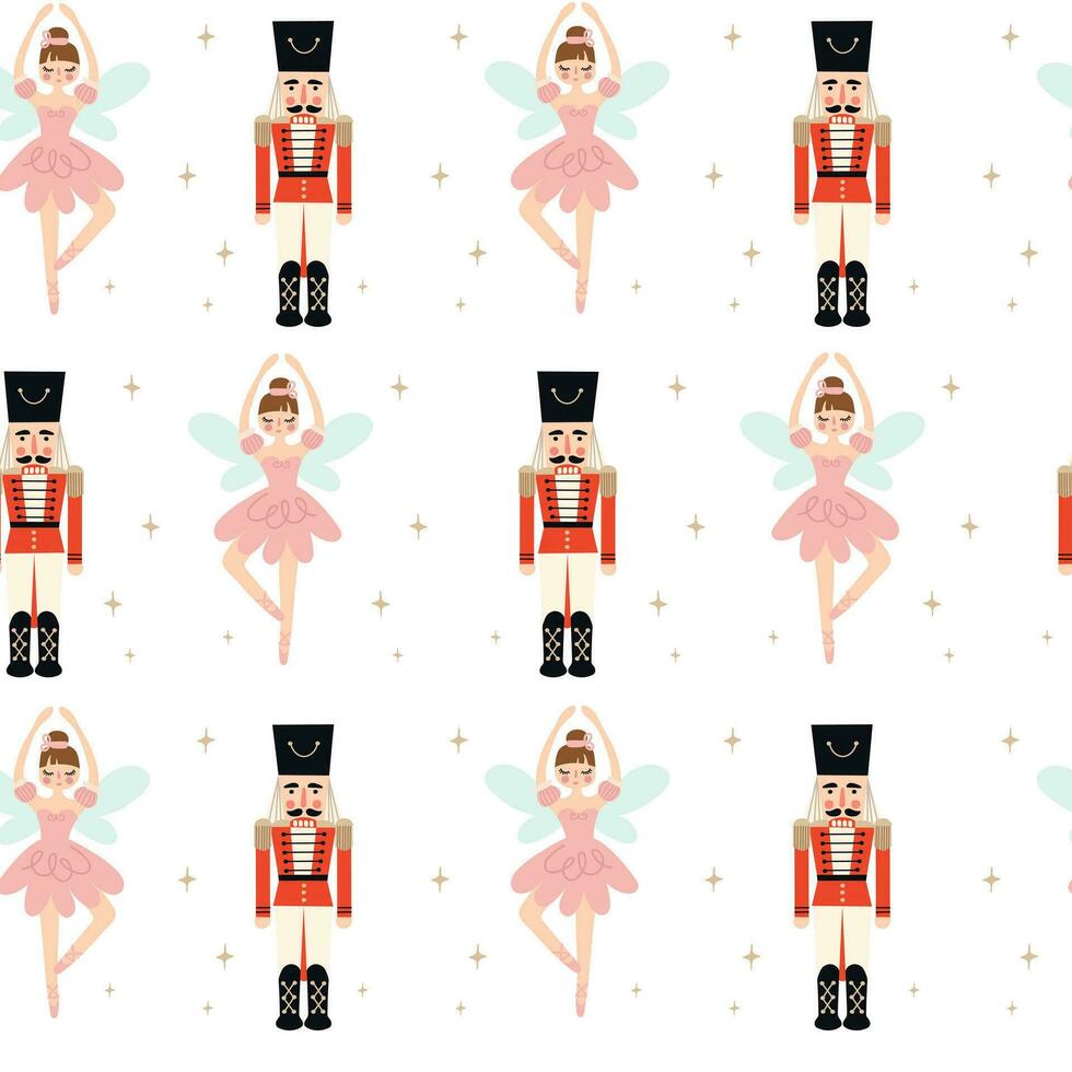Christmas Seamless Nutcracker Pattern Vector Illustrations 27579075