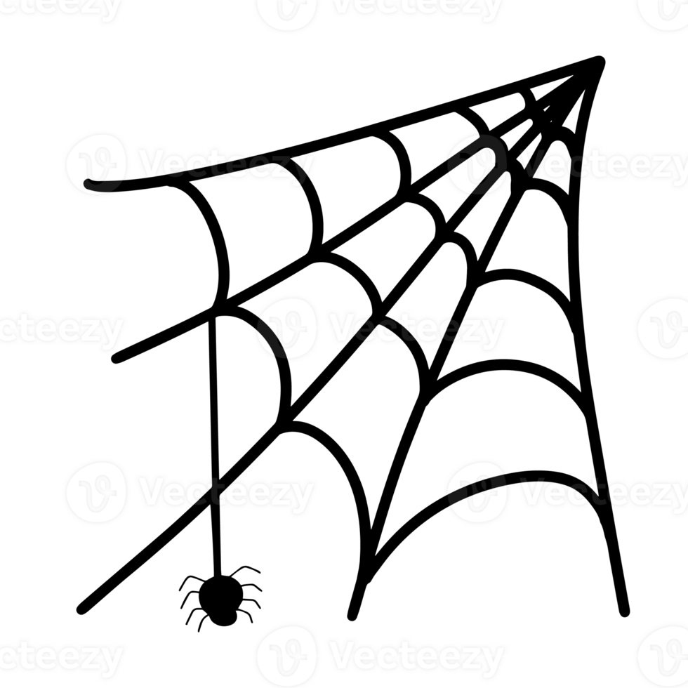 Halloween cartoon symbols hand drawns black and white icon character ...