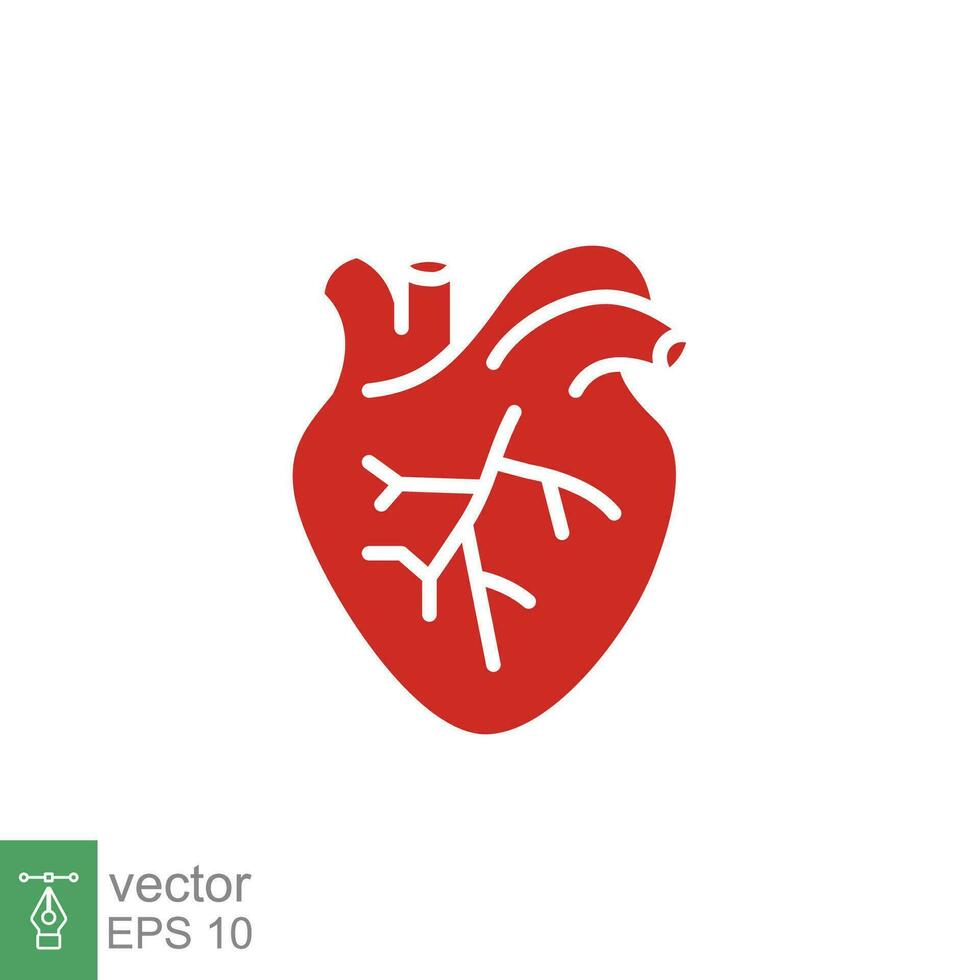 Rojo Humano Corazón Icono Sencillo Sólido Plano Estilo Interno