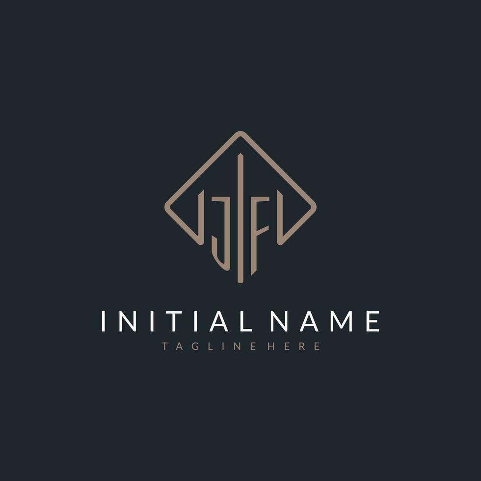 JF initial logo with curved rectangle style design 27582766 Vector Art at Vecteezy