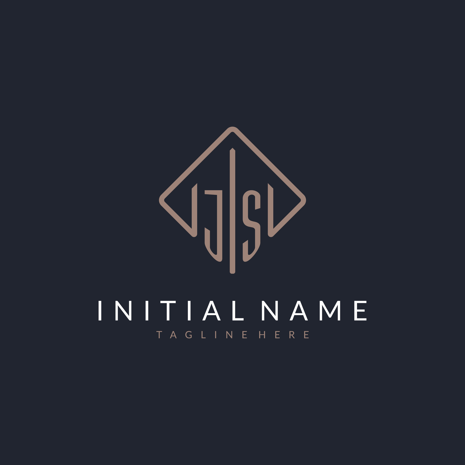 JS initial logo with curved rectangle style design 27582768 Vector Art ...