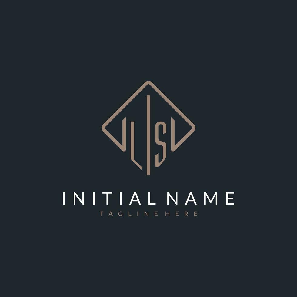 LS initial logo with curved rectangle style design 27582773 Vector Art at Vecteezy