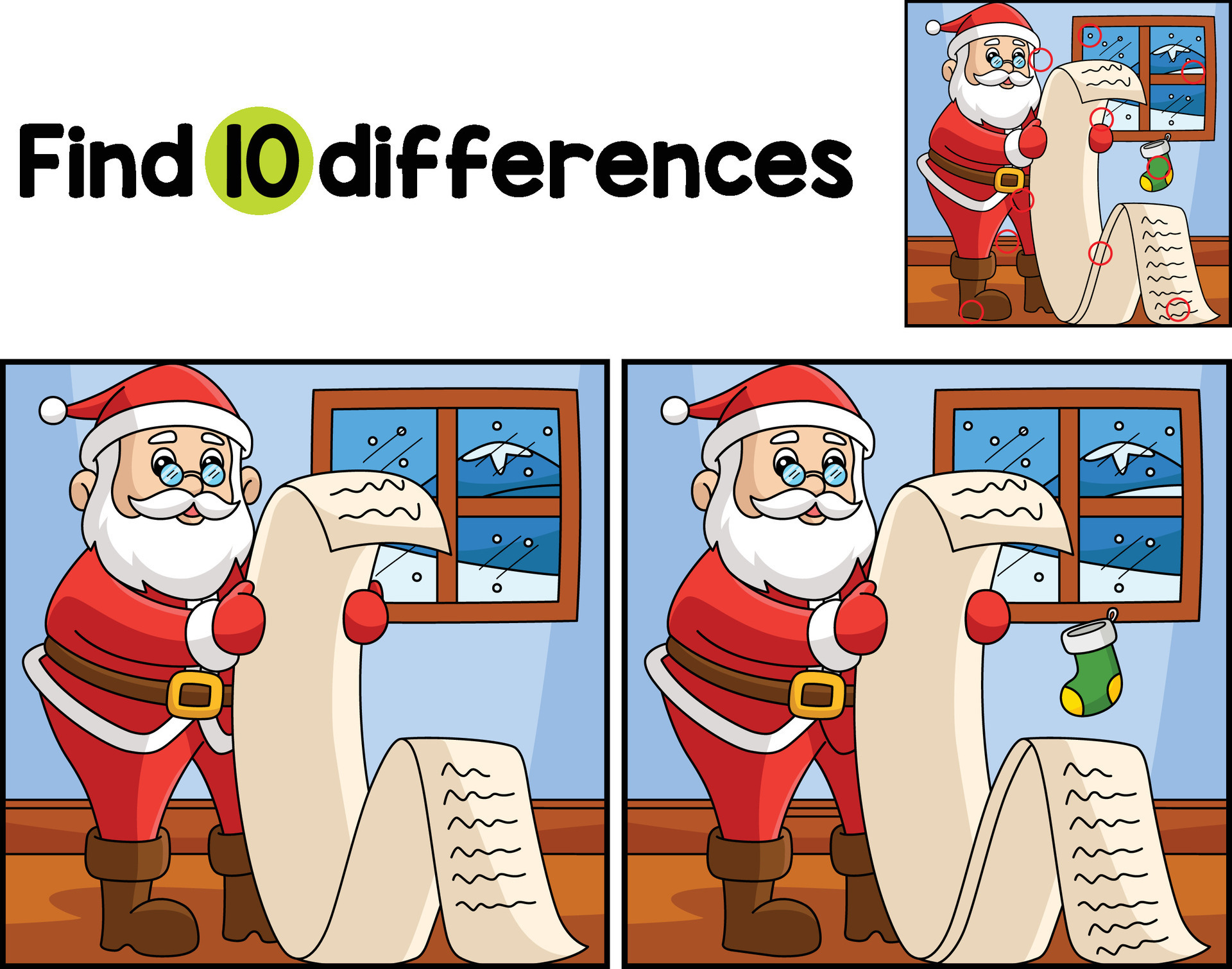 Christmas Santa Claus List Find The Differences 27584054 Vector Art at ... Christmas Santa Claus List Find The Differences 27584054 Vector Art at ...