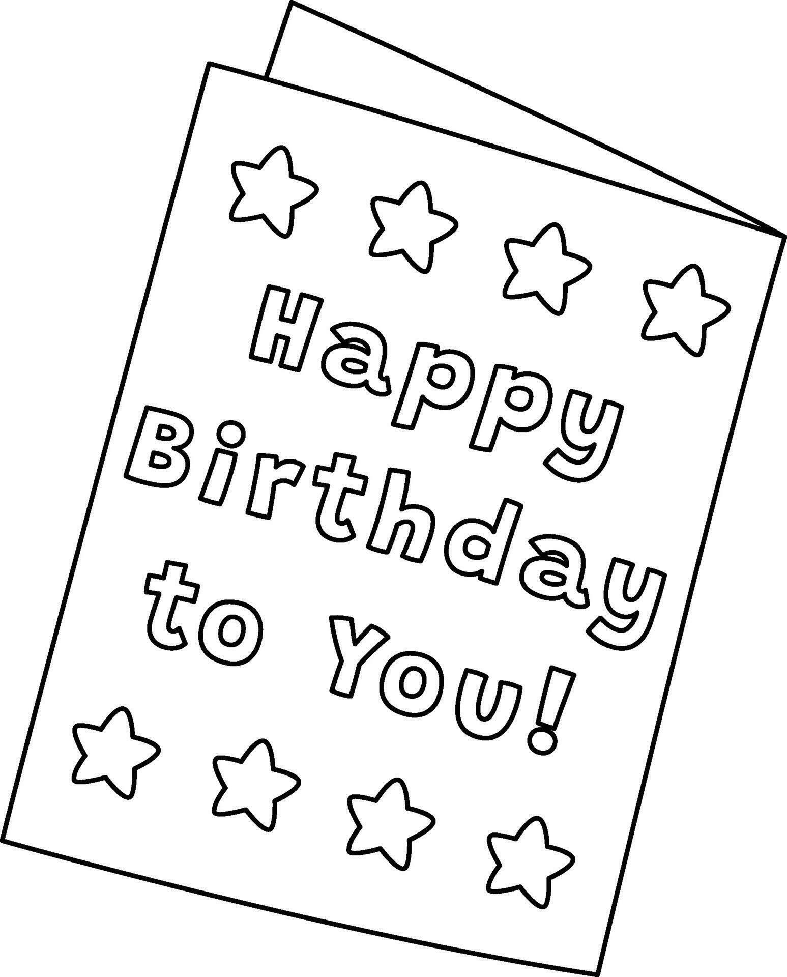 Birthday Card Isolated Coloring Page for Kids 27584370 Vector Art at ...