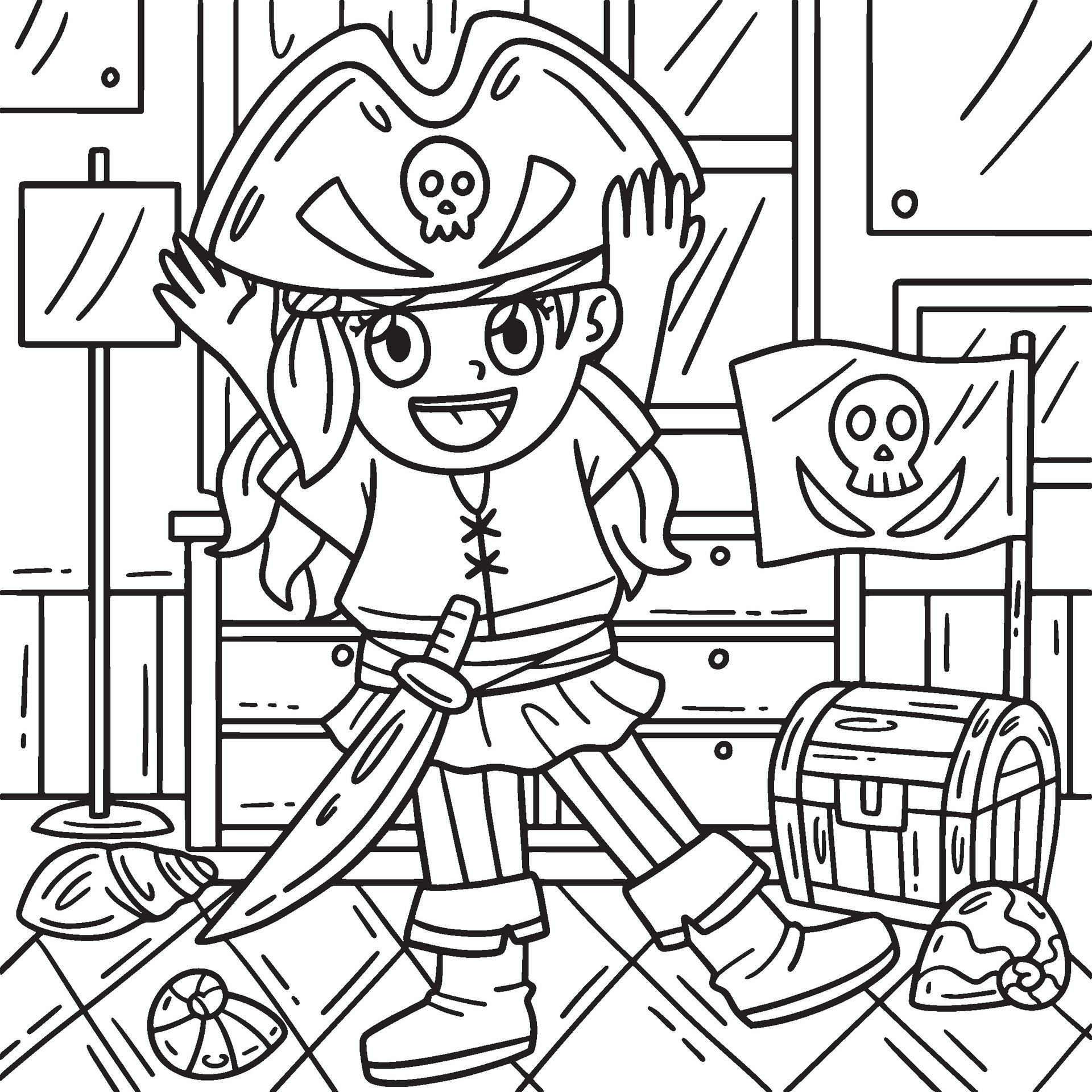 Pirate Hat Coloring Pages