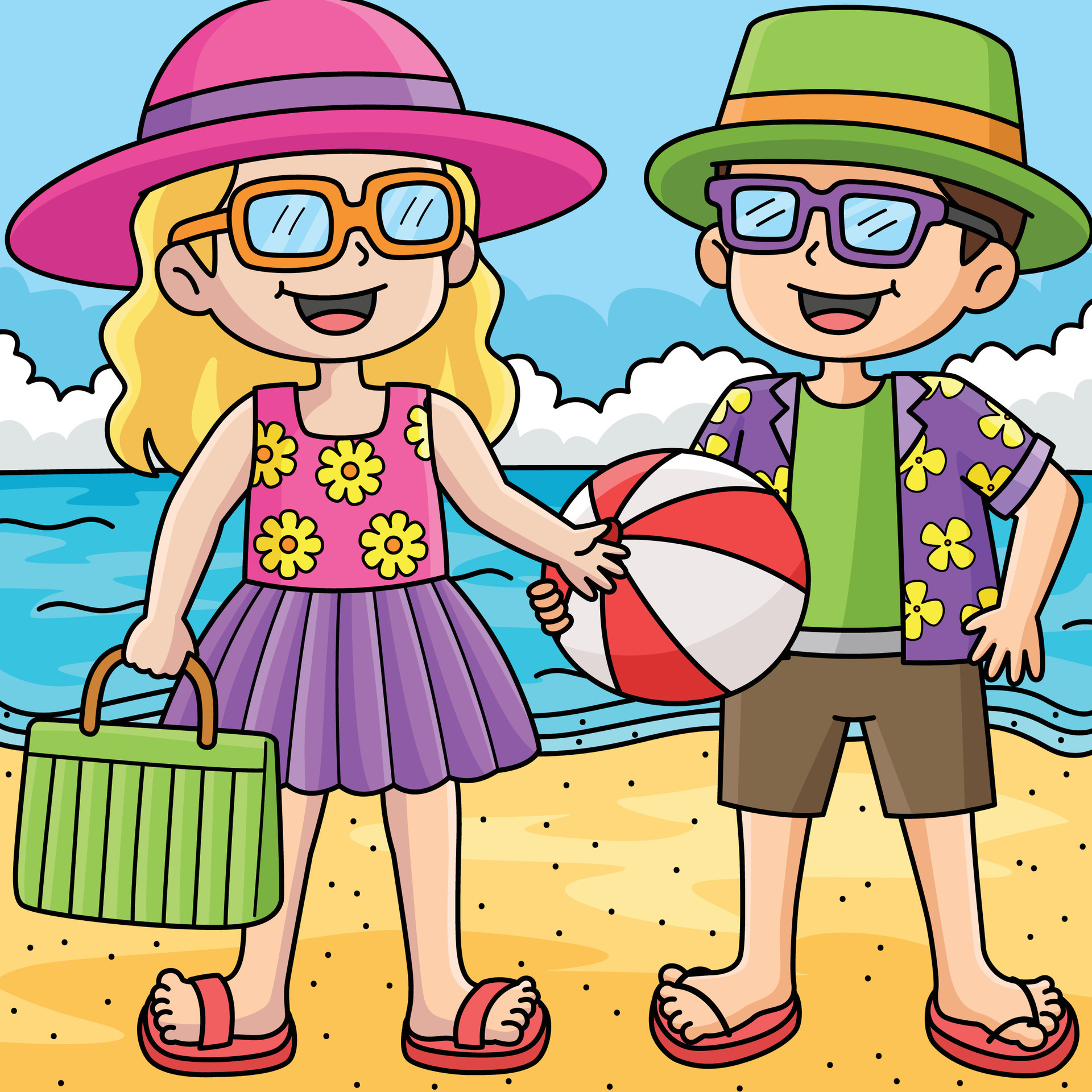 Children in a Summer Outfit Colored Cartoon 27584456 Vector Art at Vecteezy Children in a Summer Outfit Colored Cartoon 27584456 Vector Art at Vecteezy