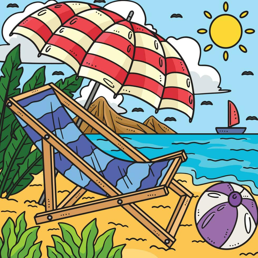 verano Dom haragán y Sombrilla de colores dibujos animados 27584476 Vector en Vecteezy