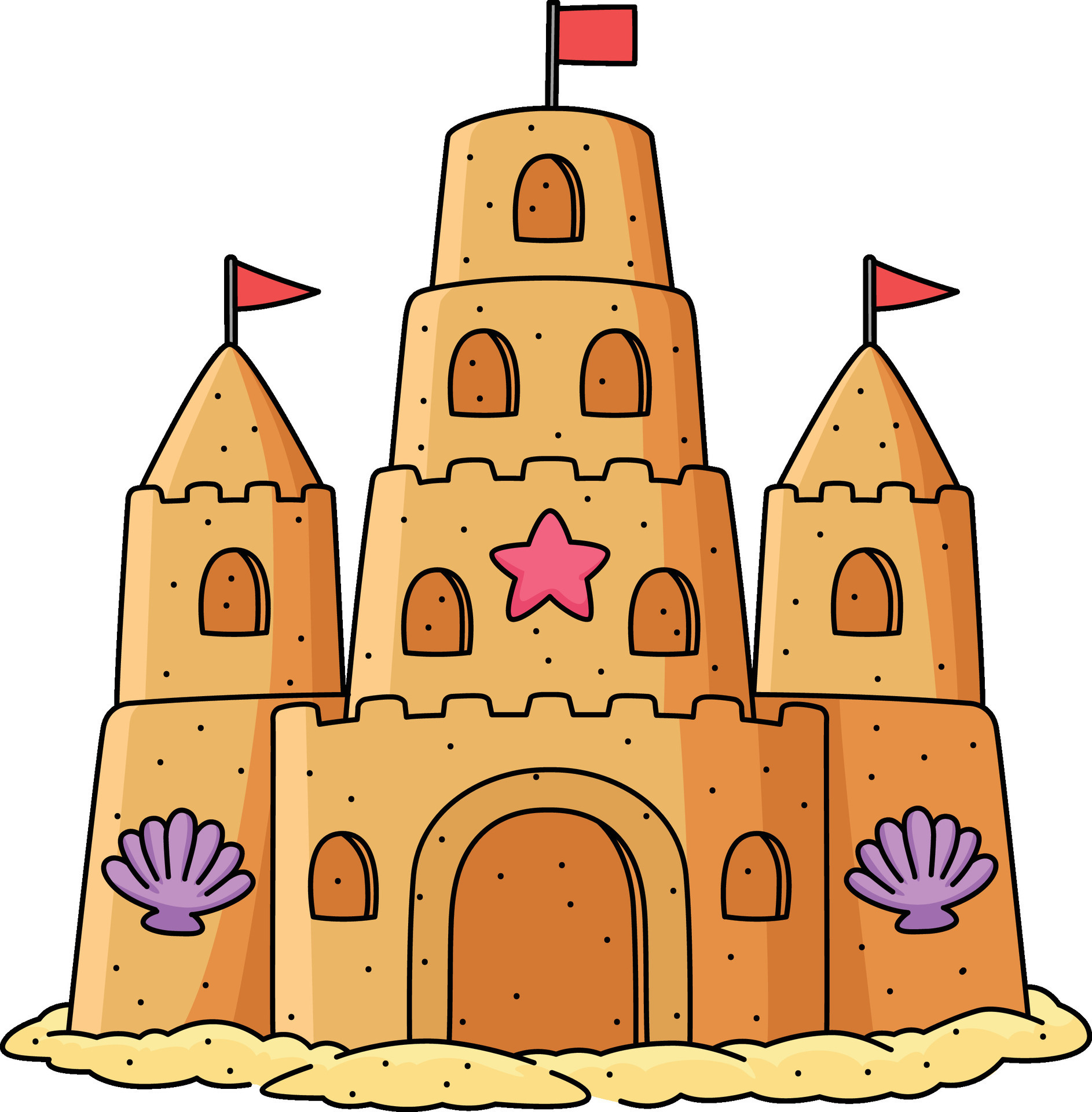 Sandcastle Summer Cartoon Colored Clipart 27584523 Vector Art at Vecteezy