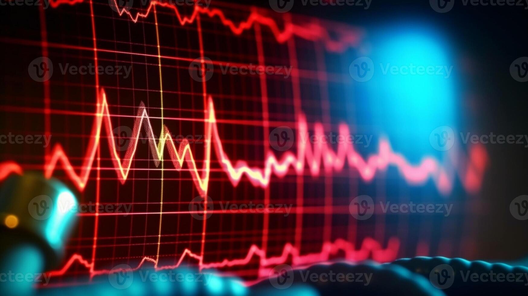 AI Generative Part of medical stethoscope and electrocardiogram ECG EKG close up 27592328 Stock ...