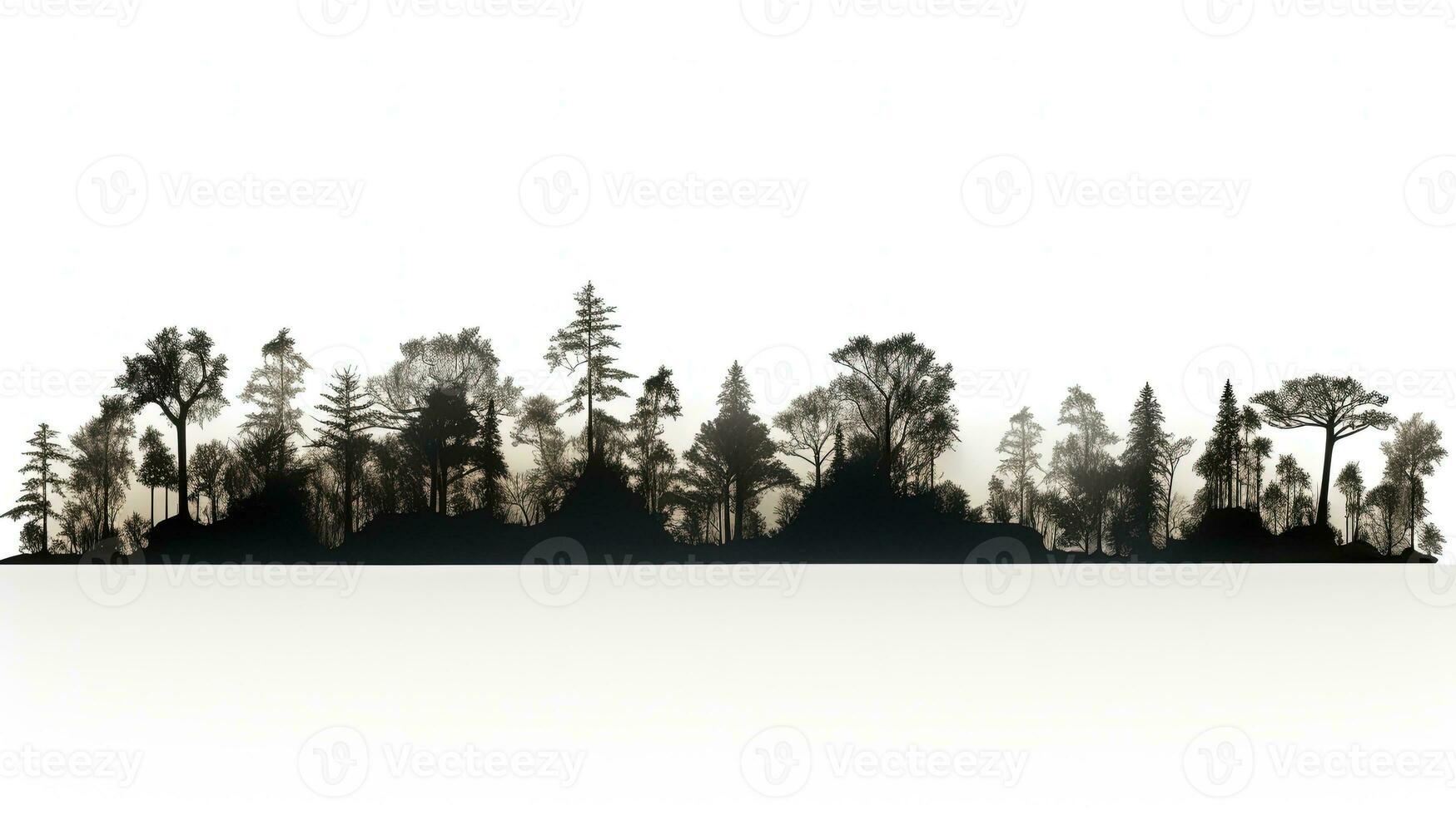 HD isolated white background view of tree line. silhouette concept 27597907 Stock Photo at Vecteezy