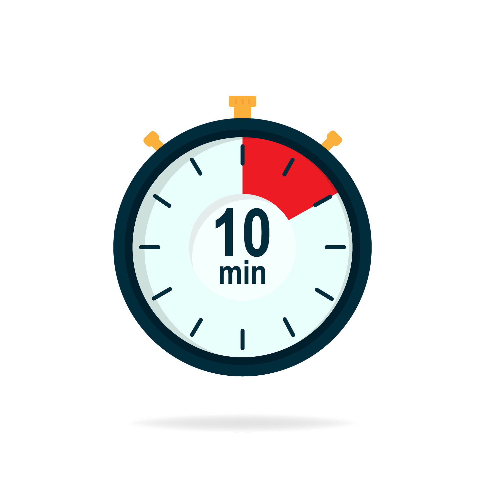 10 minutes timer. Stopwatch symbol in flat style. Editable isolated ... 10 minutes timer. Stopwatch symbol in flat style. Editable isolated ...