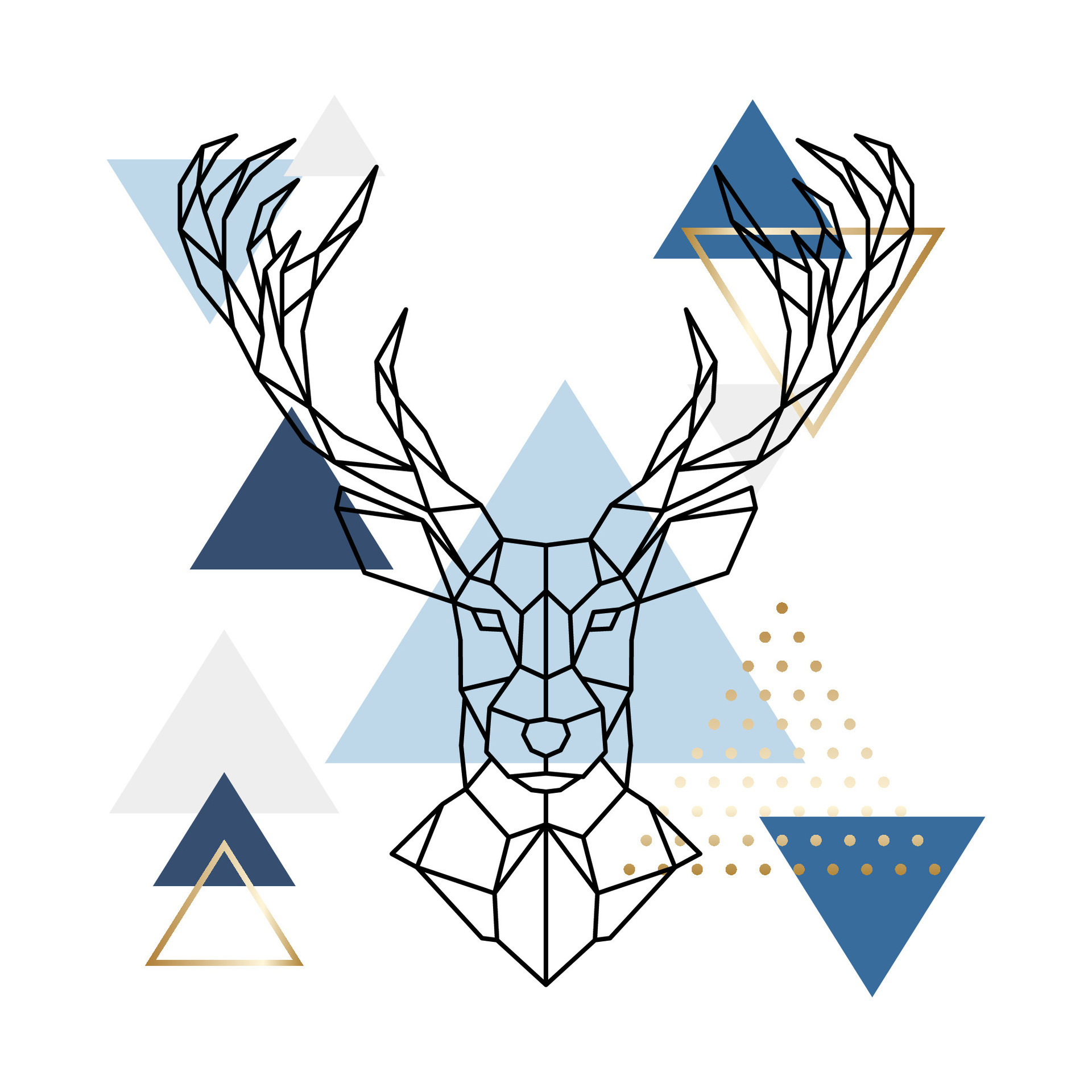 Scandinavian geometric deer. 27601935 Vector Art at Vecteezy