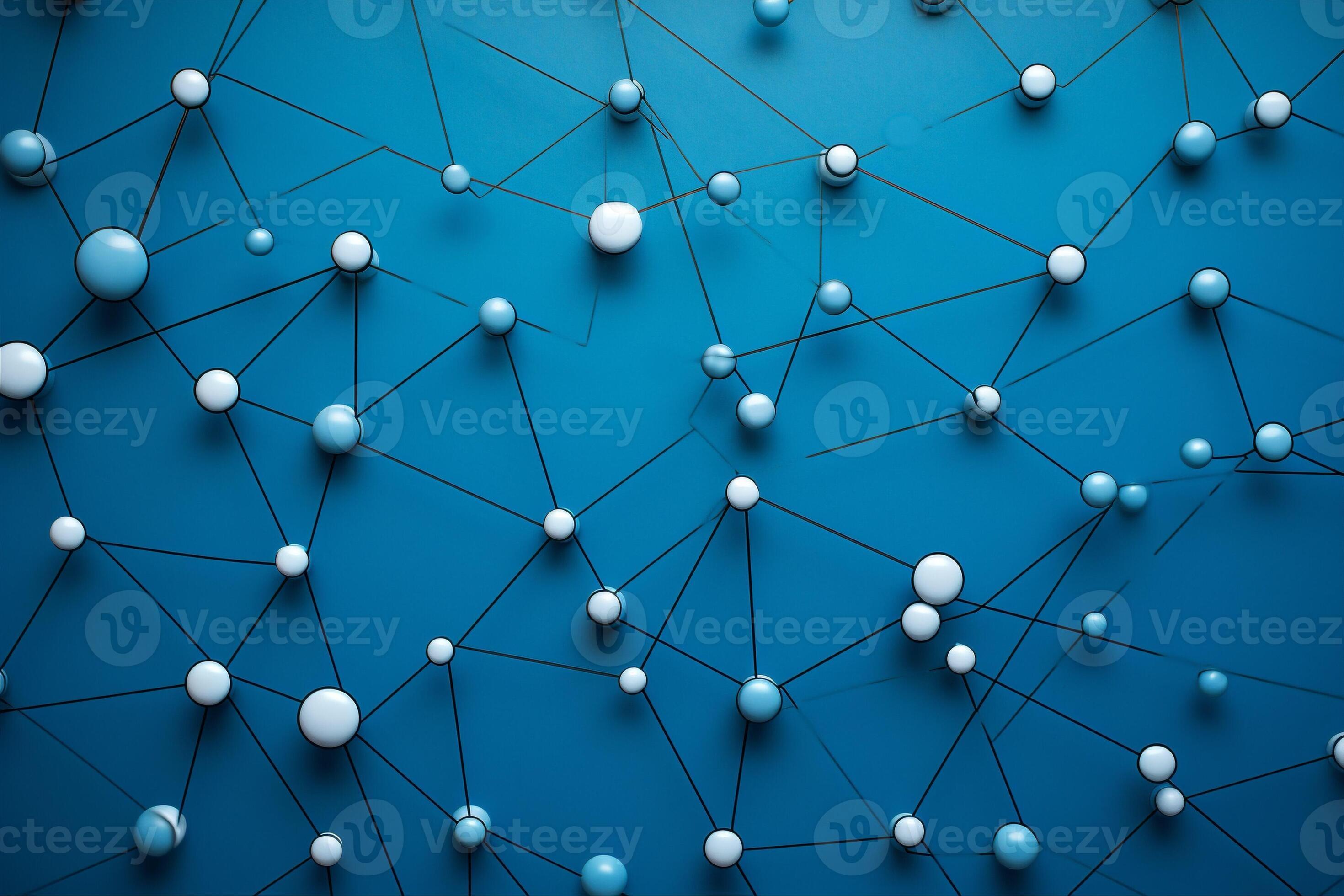 Science Connect Abstract Background Networking Structure Technology Polygon Blue Atom Scientific