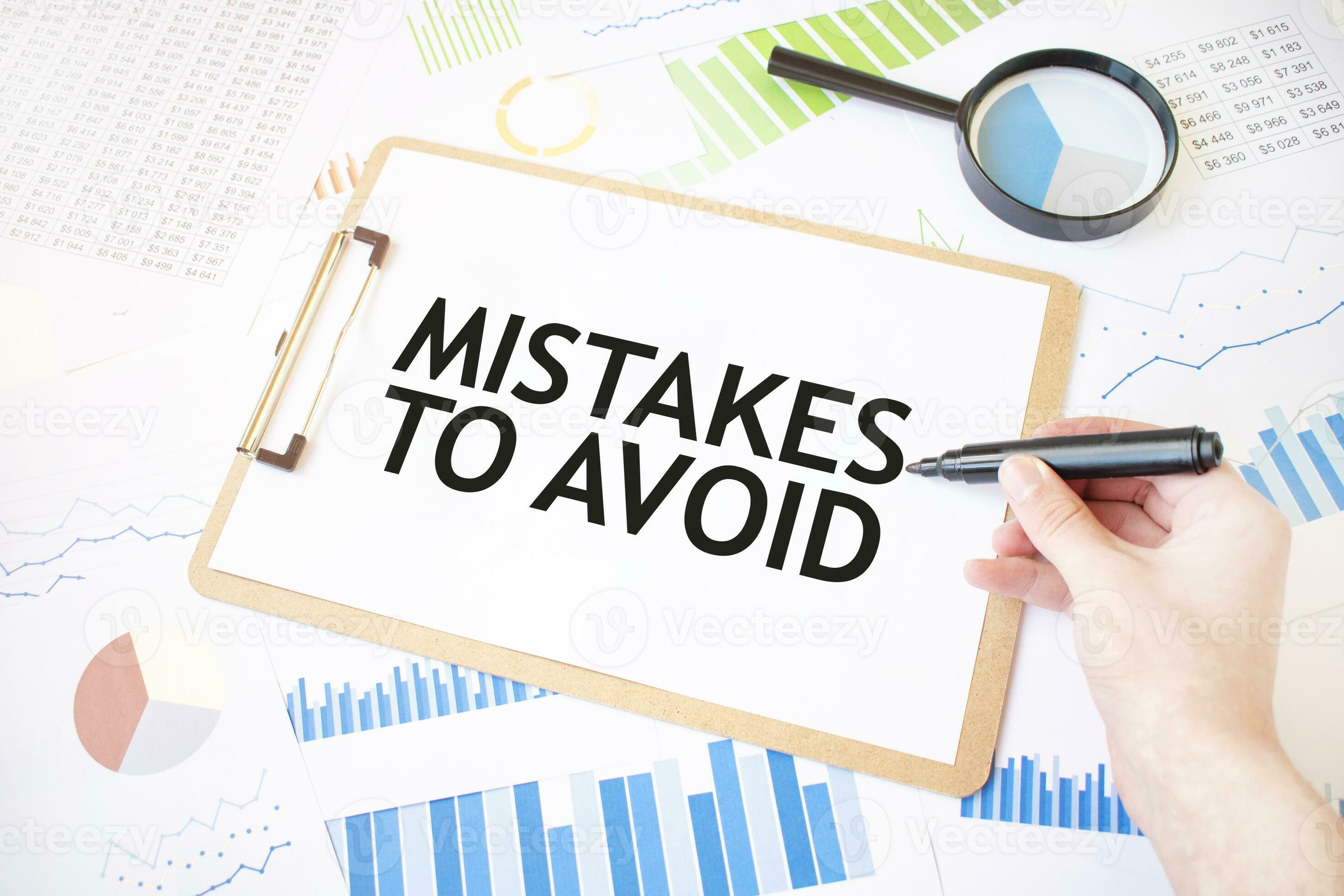 Text Mistakes To Avoid On White Paper Sheet And Marker On Businessman