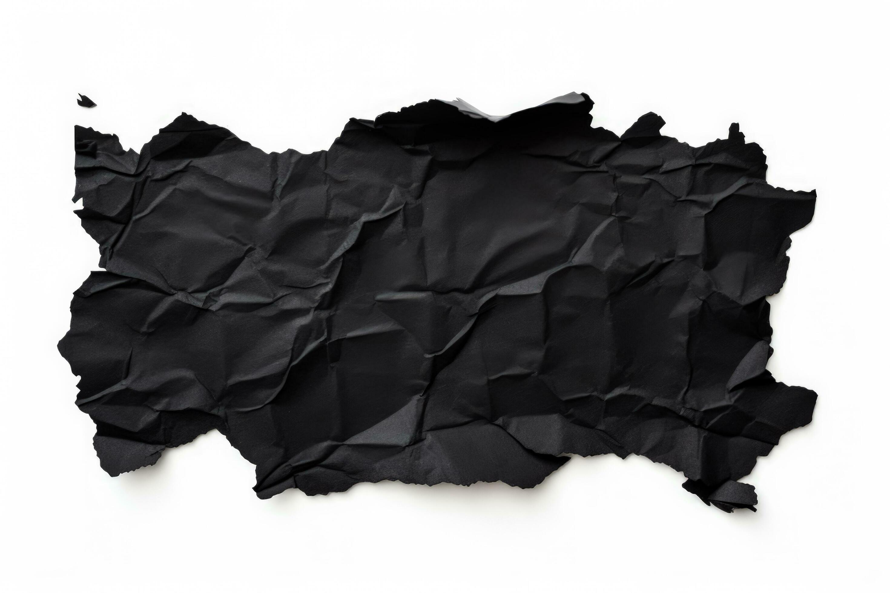 Black torn paper piece isolated on white background 27613233 Stock ...