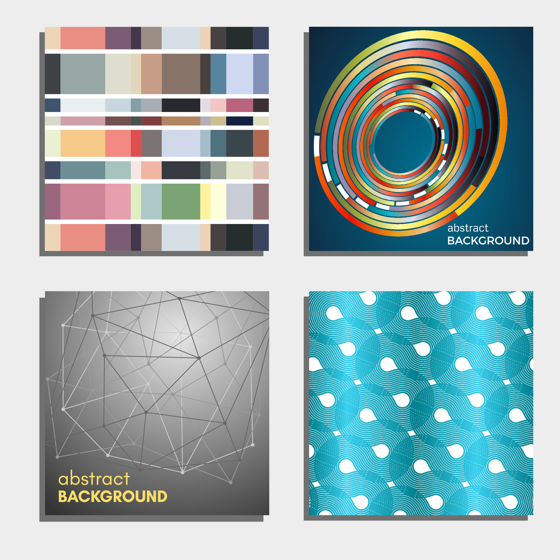 Set of four beautiful abstract backgrounds. Vector illustration ...