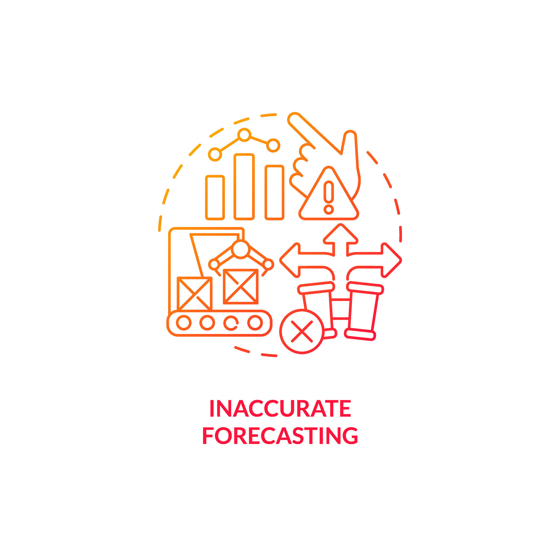 2d Gradient Inaccurate Forecasting Thin Line Icon Concept Isolated Vector Illustration
