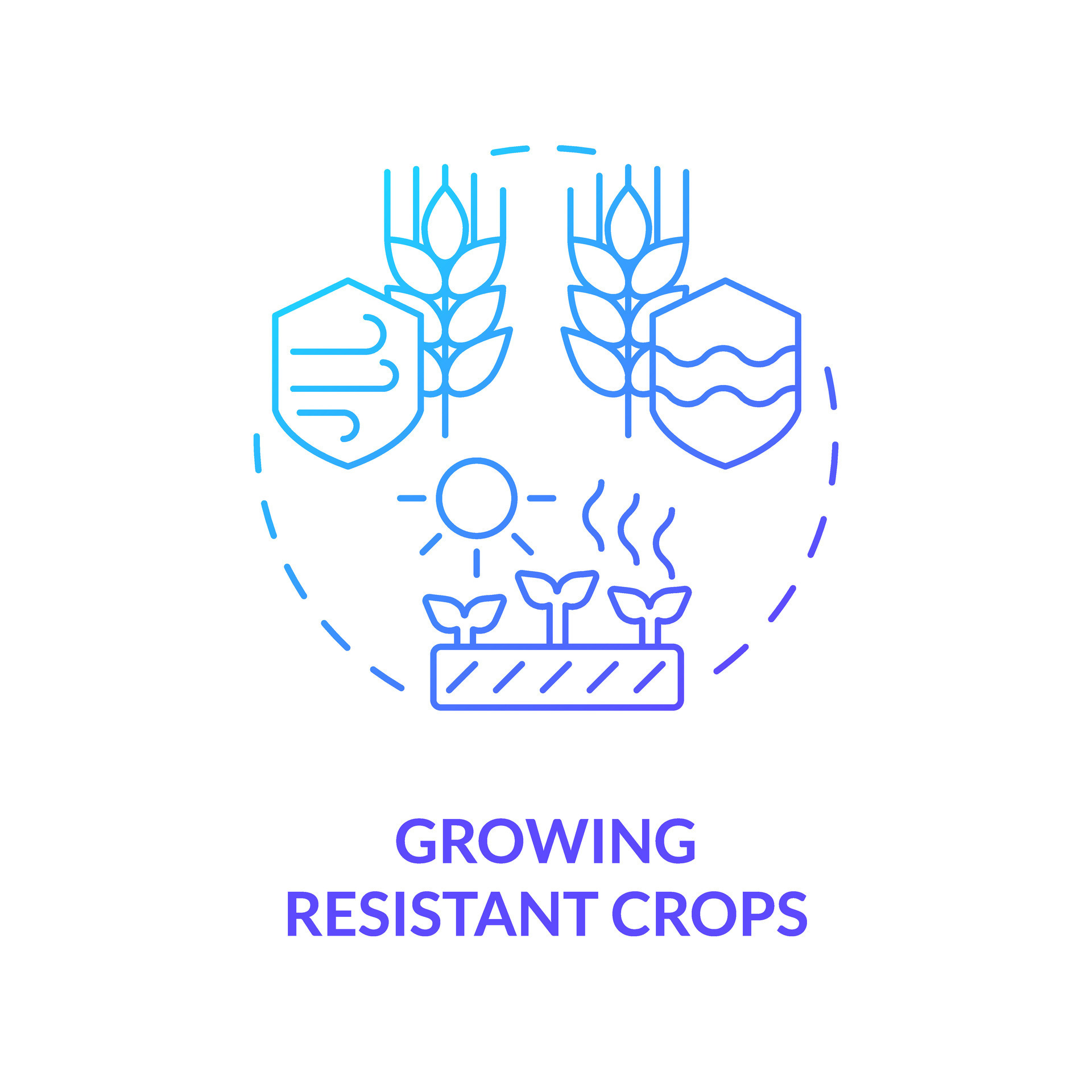 Gradient growing resistant crops icon representing heatflation concept ... Gradient growing resistant crops icon representing heatflation concept ...