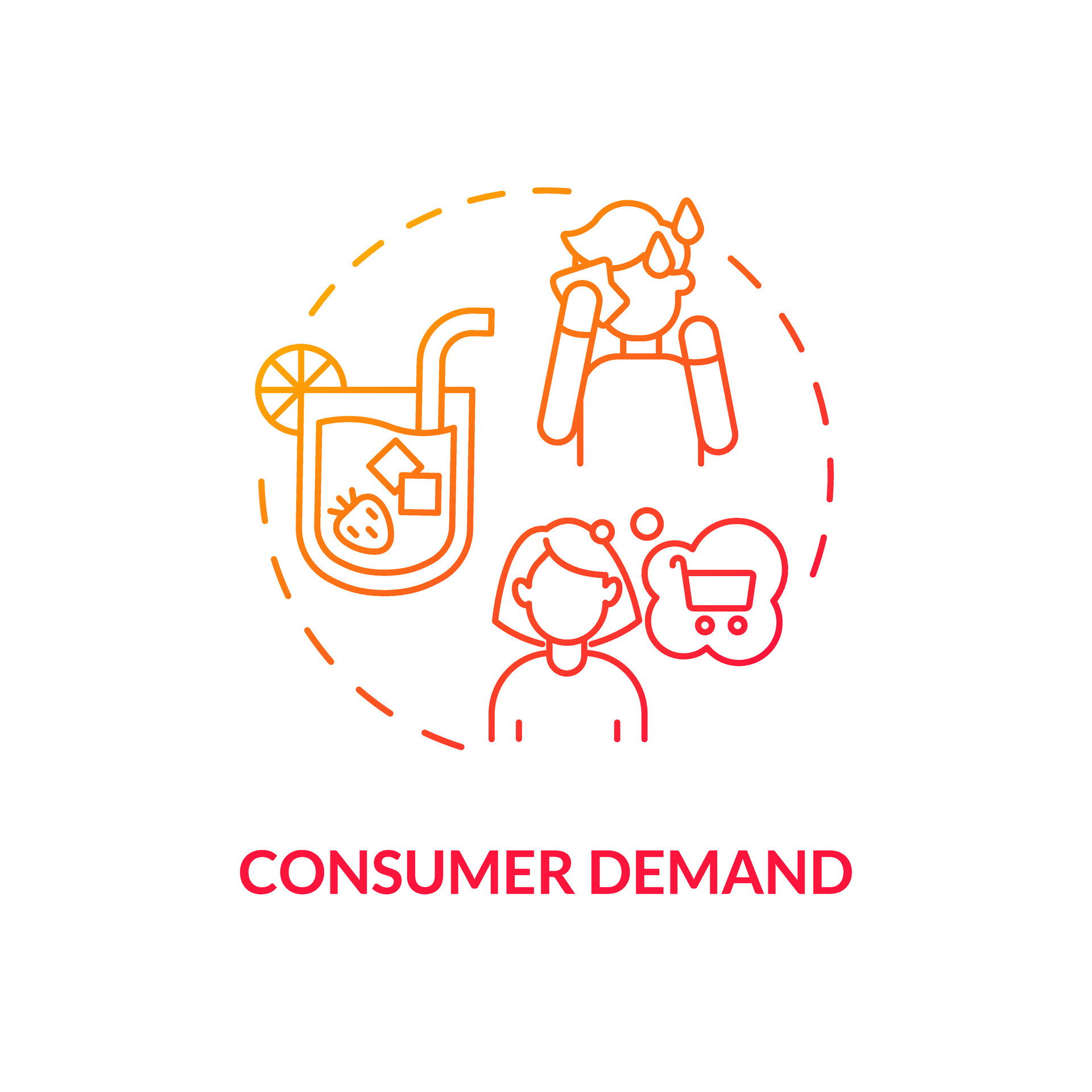 Gradient consumer demand icon representing heatflation concept ...