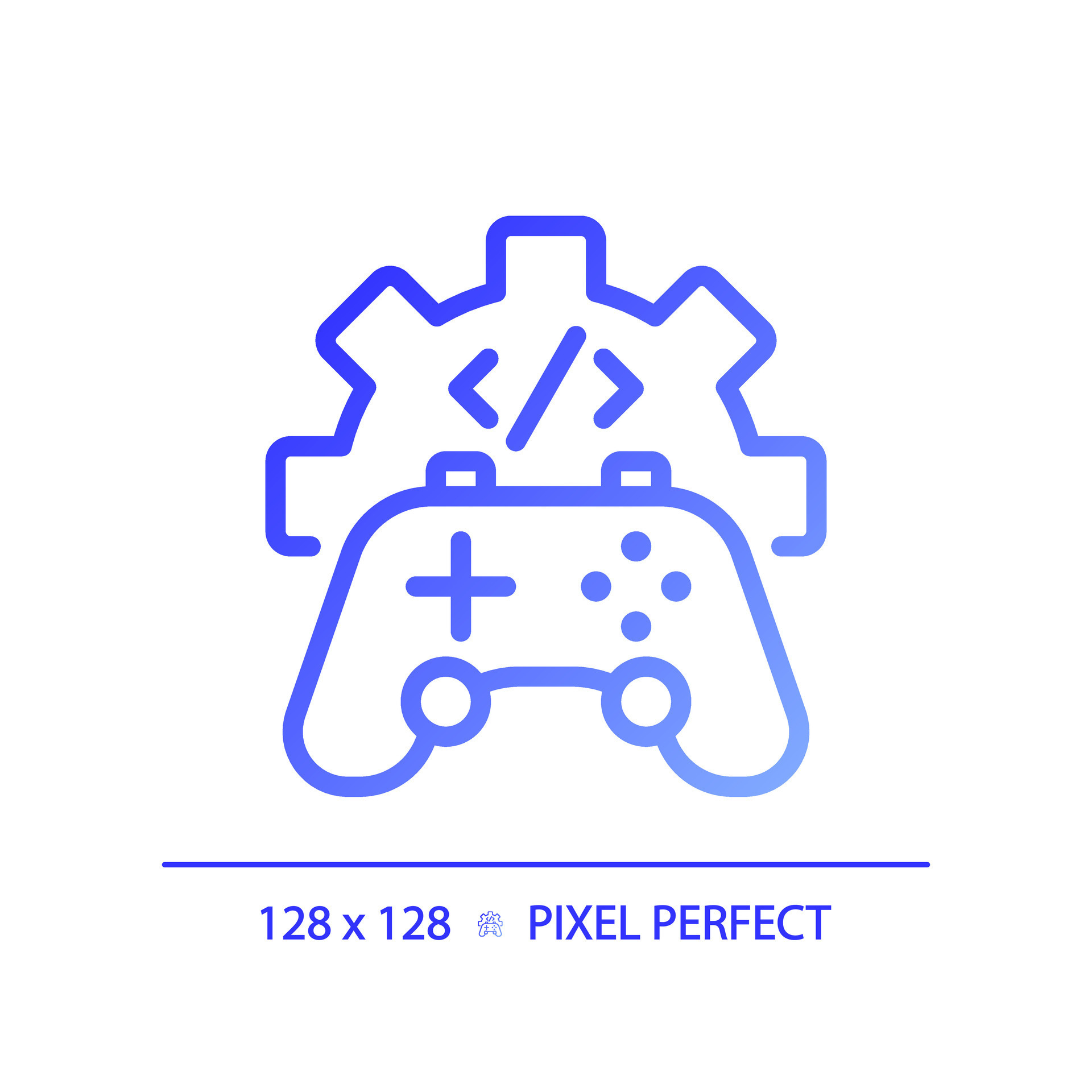 Game development pixel perfect gradient linear vector icon. STEM integration in industry ...