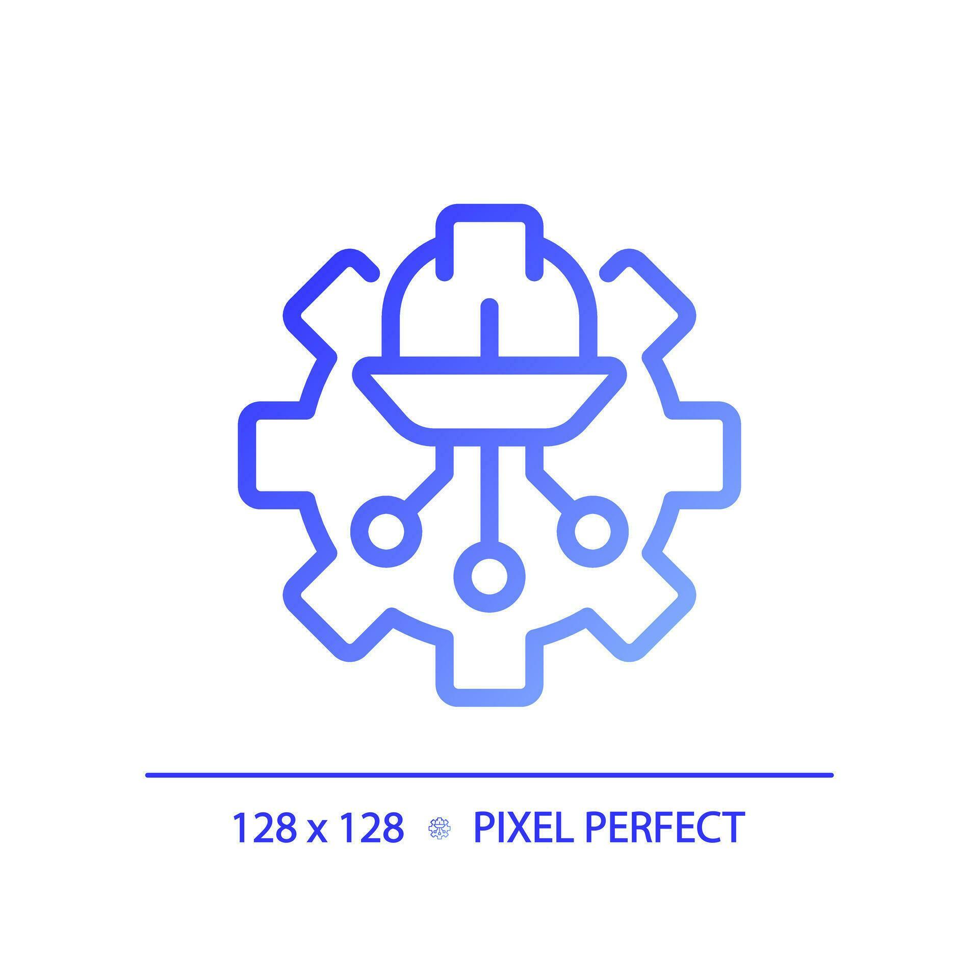 STEM in engineering pixel perfect gradient linear vector icon. Improvement of networks building ...