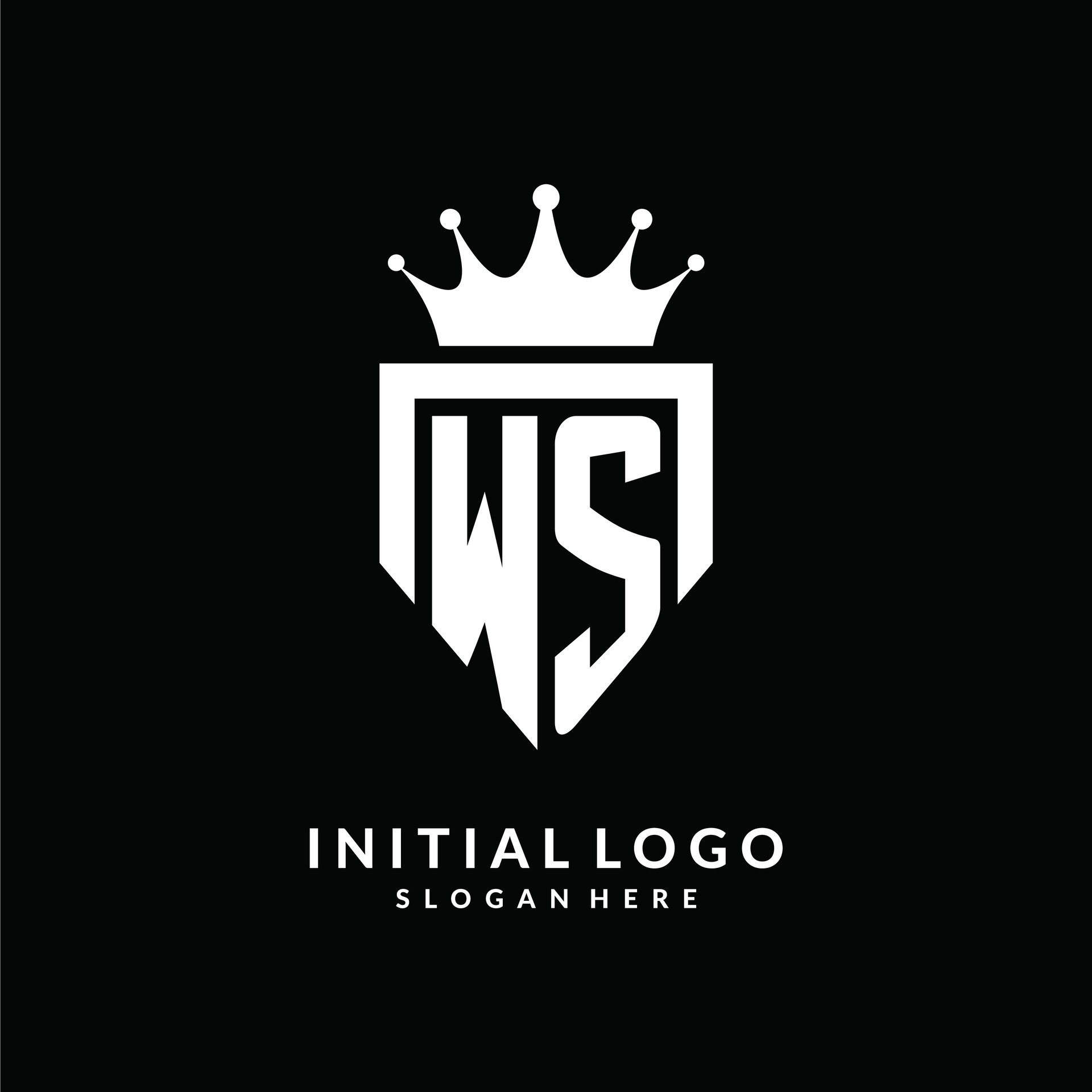 Letter WS logo monogram emblem style with crown shape design template 27618908 Vector Art at ...