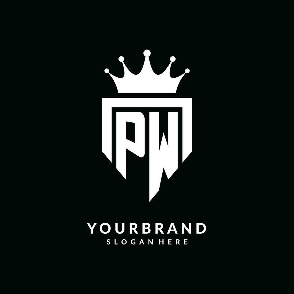 Letter Pw Logo Monogram Emblem Style With Crown Shape Design Template 27619106 Vector Art At