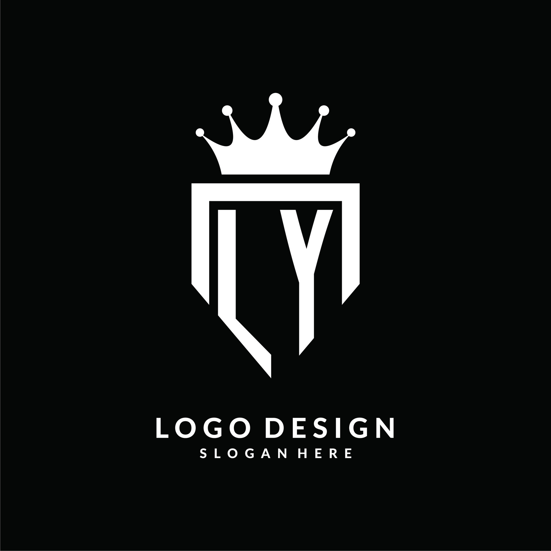 Letter LY logo monogram emblem style with crown shape design template 27619145 Vector Art at ...