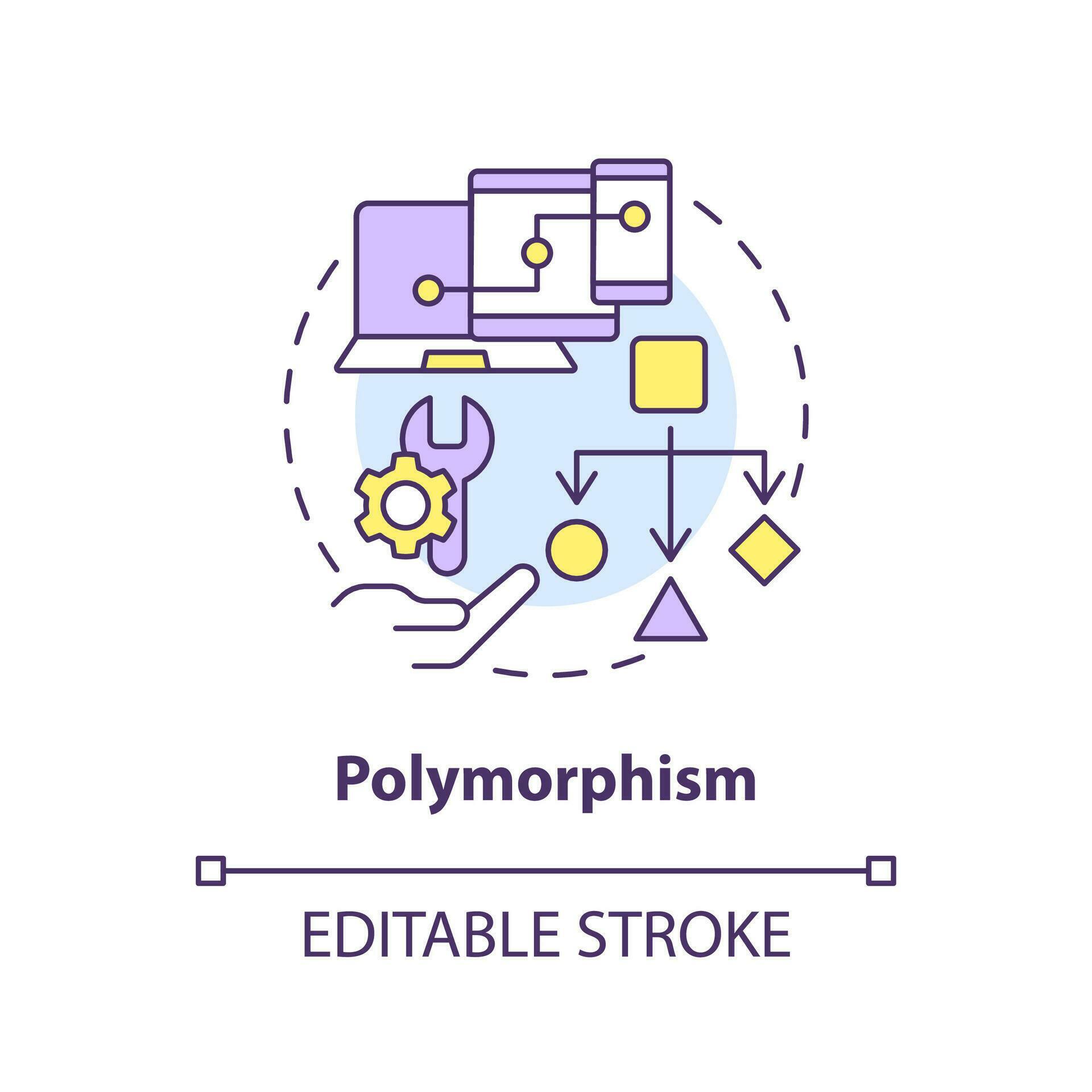 Polymorphism Concept Icon Object Oriented Programming Principle Abstract Idea Thin Line