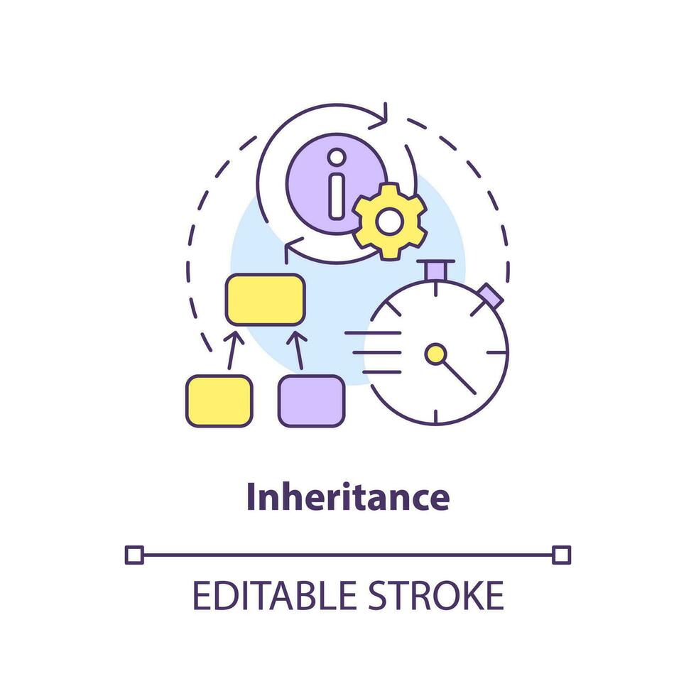 Inheritance Concept Icon Object Oriented Programming Principle Abstract Idea Thin Line 9815