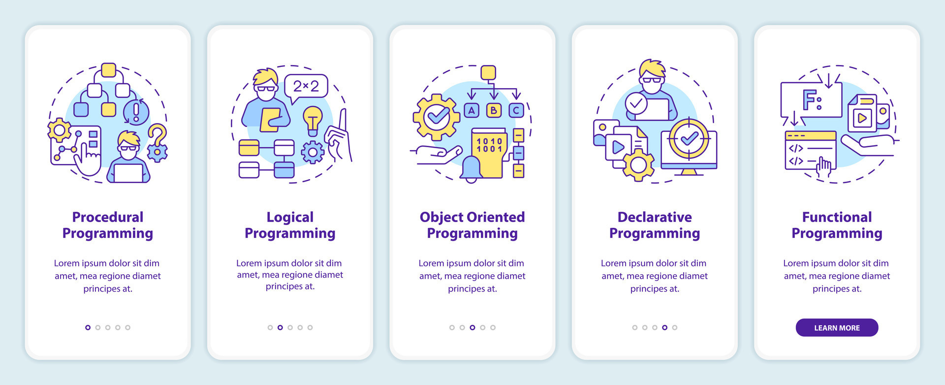 Major Programming Paradigms Onboarding Mobile App Screen Coding 9957