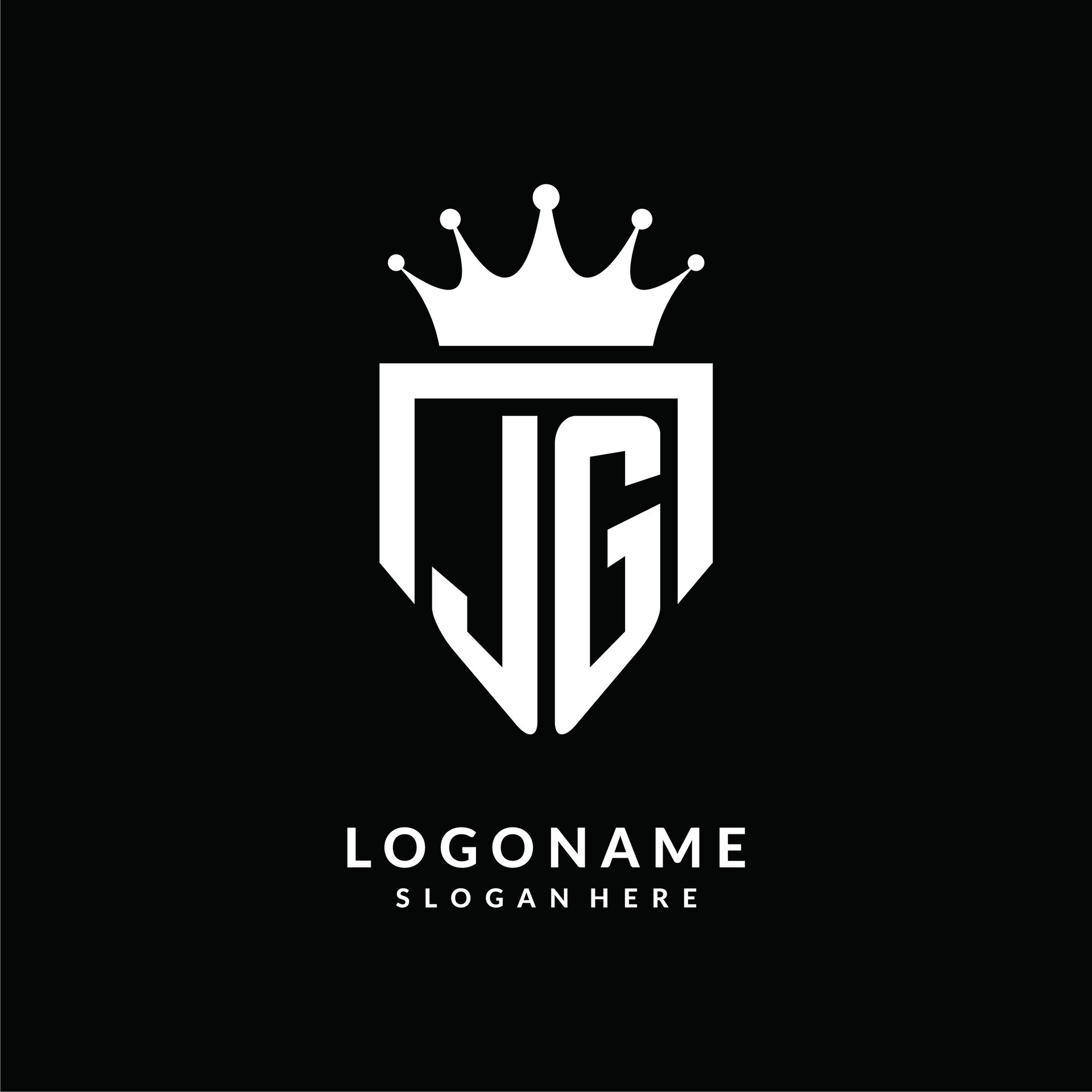 letra jg logo monograma emblema estilo con corona forma diseño modelo 27619311 Vector en Vecteezy