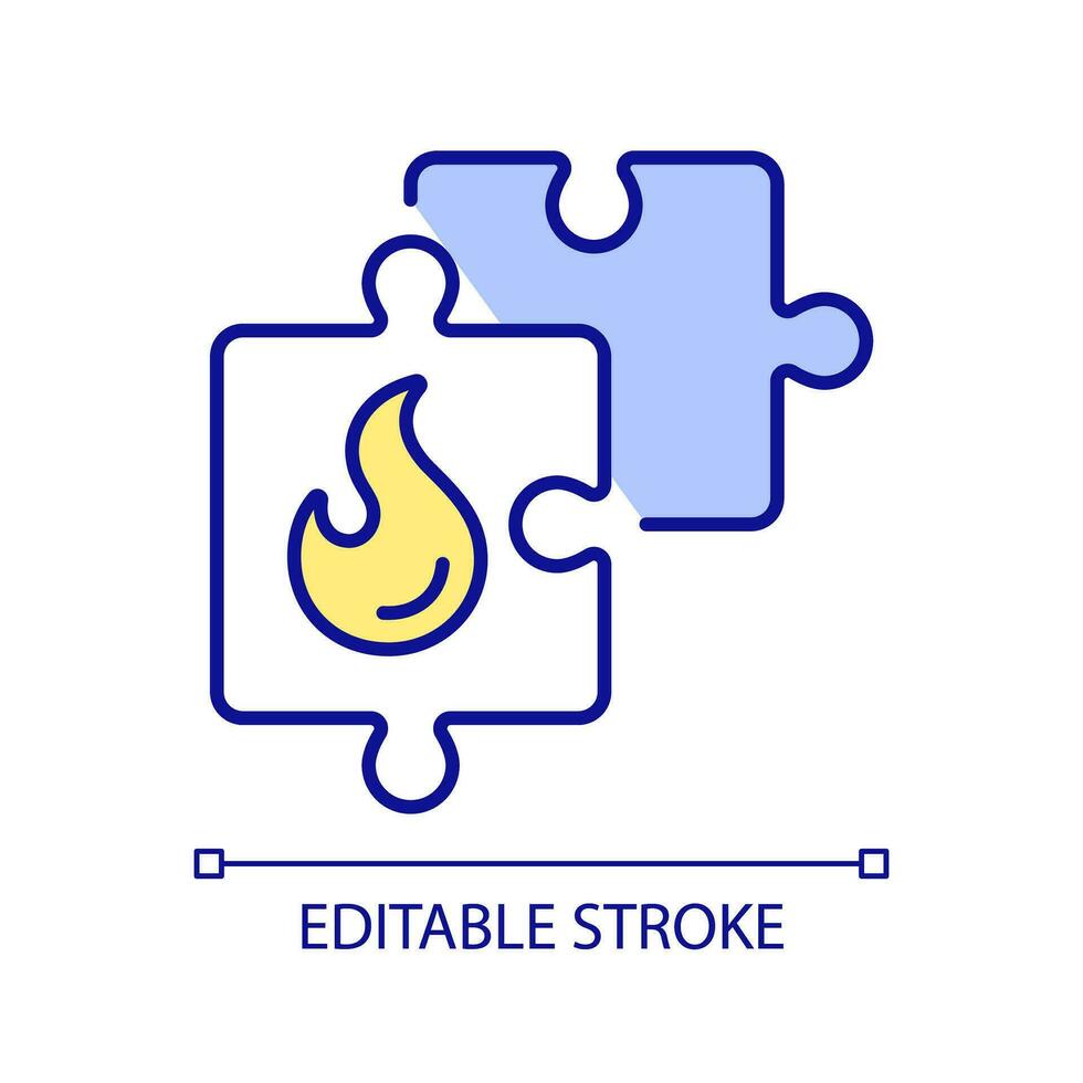 Problem solving RGB color icon. Puzzle pieces. Creative solution. Gap ...