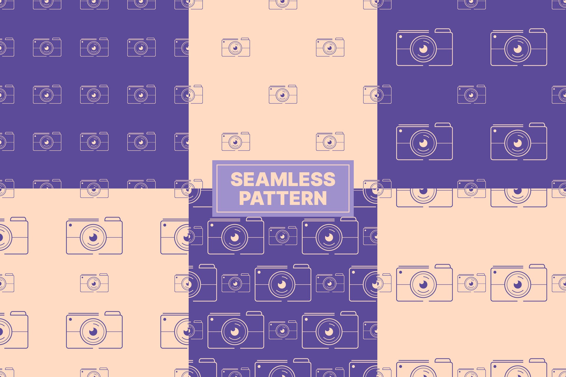 vector camera element seamless pattern collection 27621145 Vector Art ...