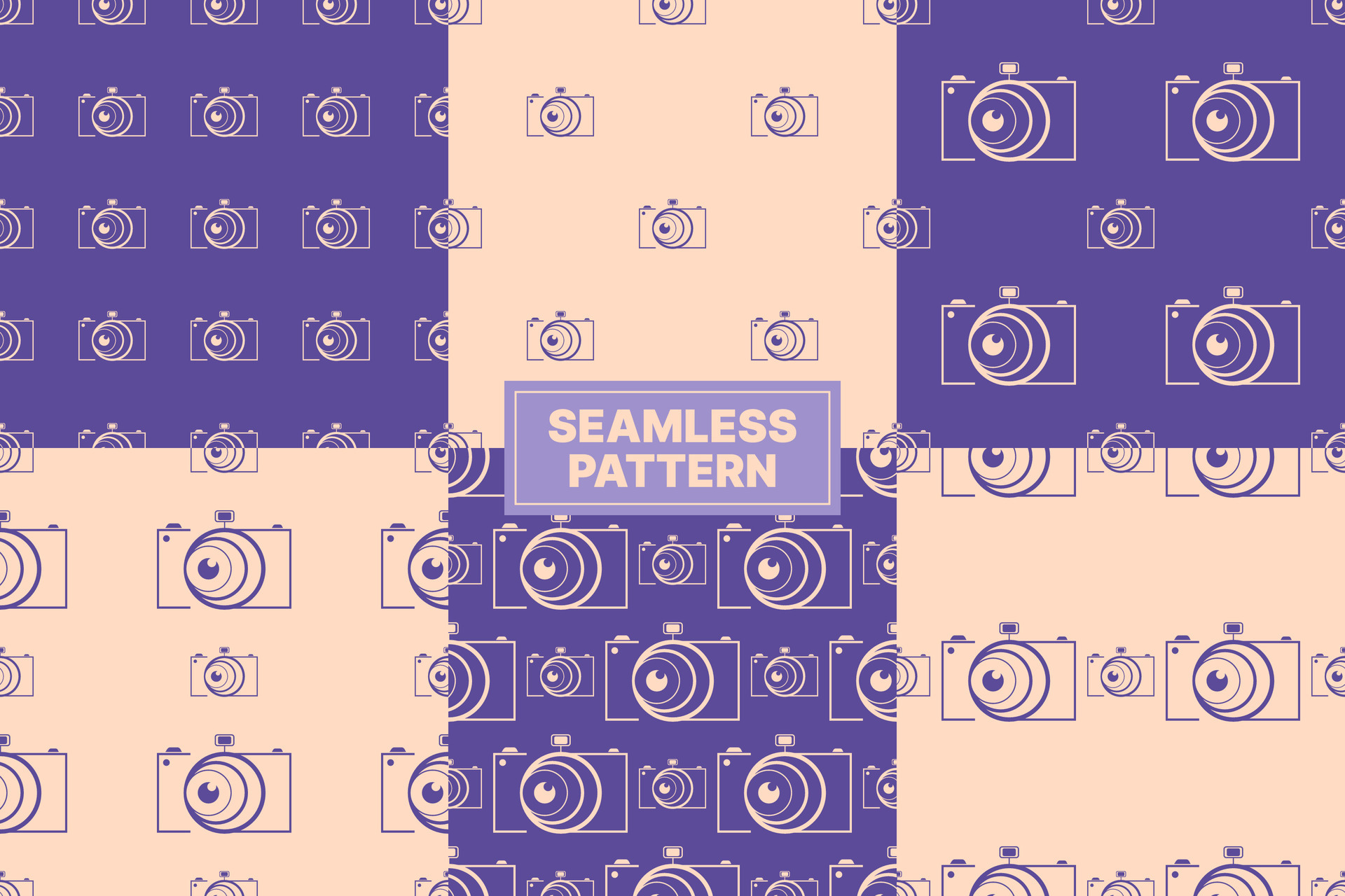 vector camera element seamless pattern collection 27621150 Vector Art ...