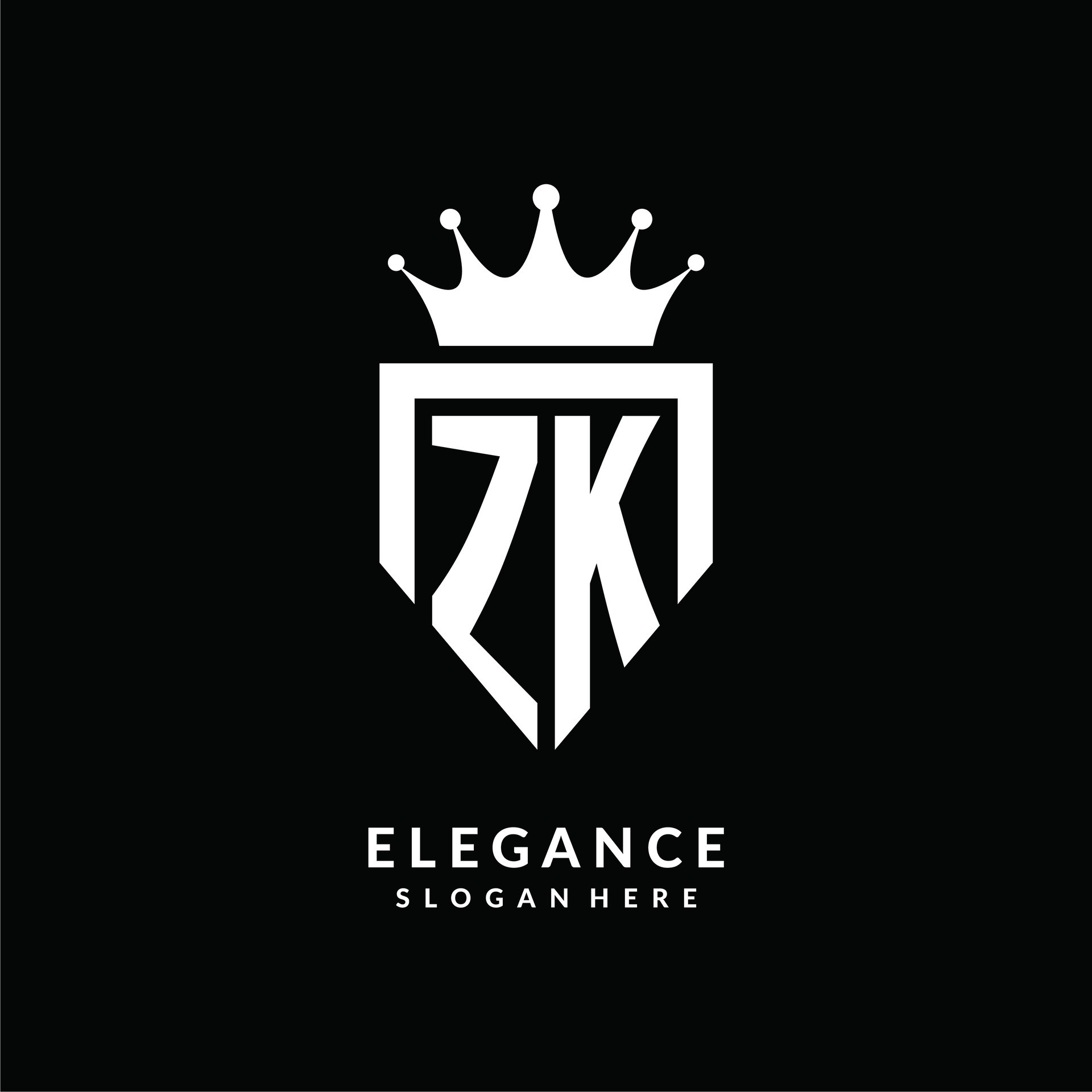 Letter ZK logo monogram emblem style with crown shape design template 27622716 Vector Art at ...