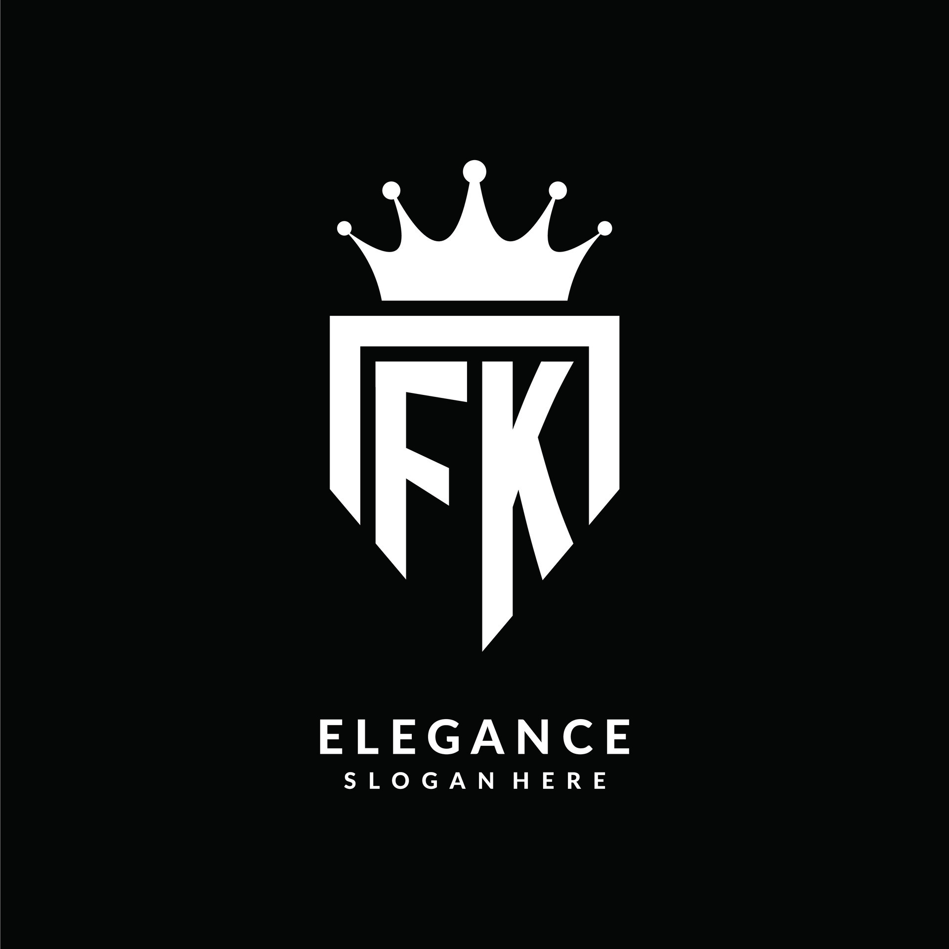 Letter FK logo monogram emblem style with crown shape design template 27622779 Vector Art at ...