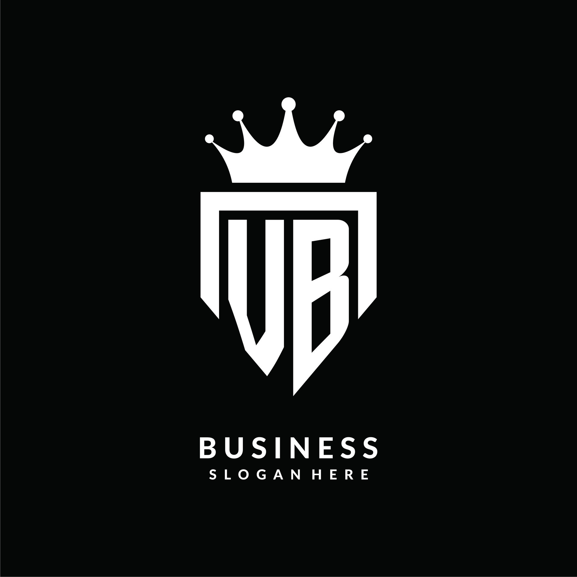 Letter VB logo monogram emblem style with crown shape design template ...